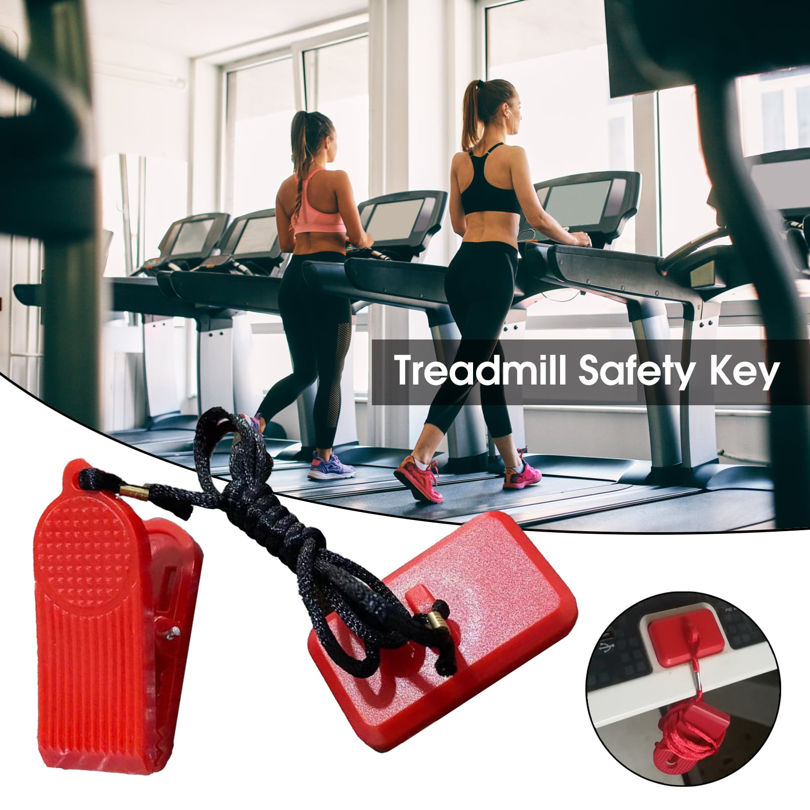 GZZQY Treadmill Security Lock Rectangle Emergency Stop Accessories ...