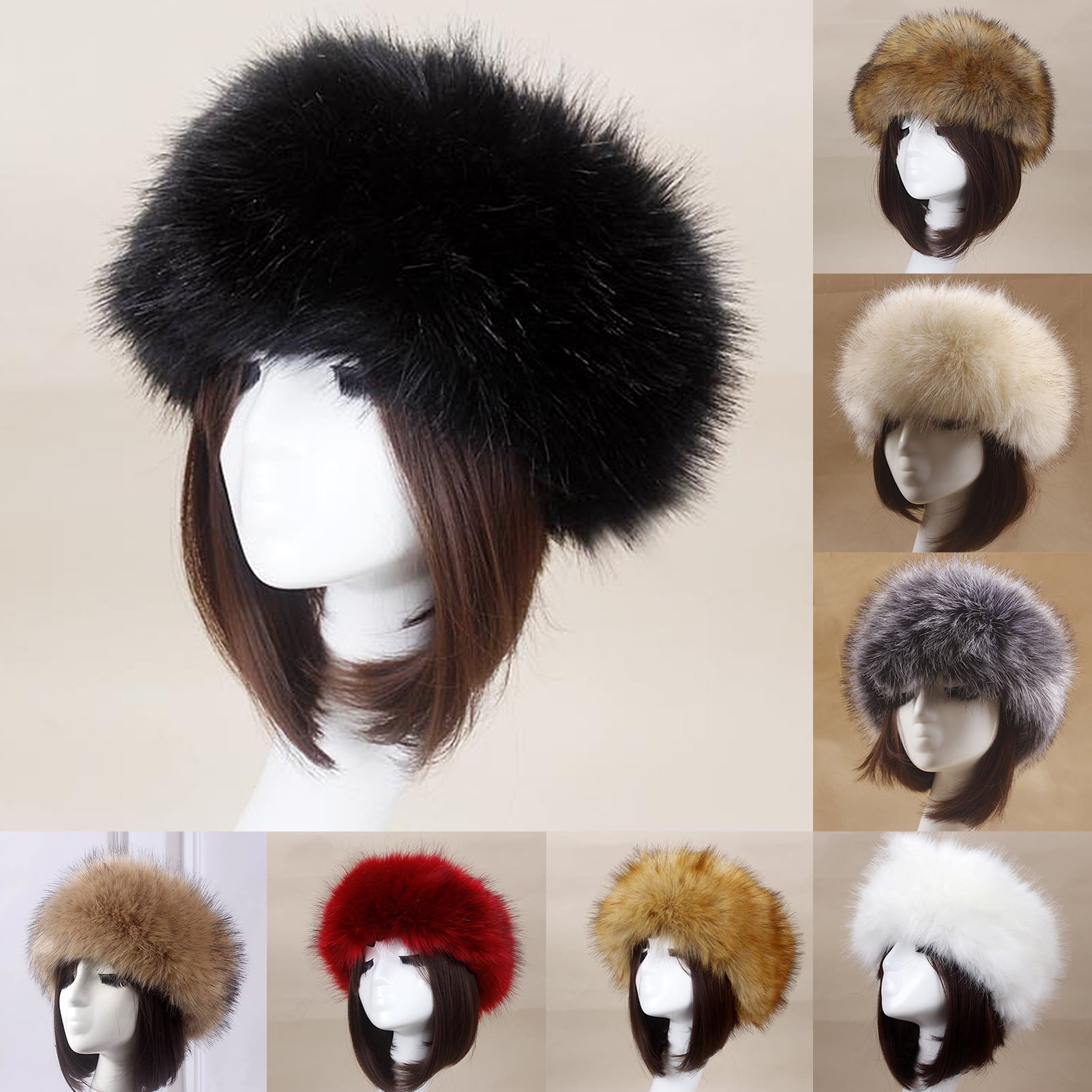 GZZQY Women Autumn Winter Faux Fur Thickened Hat Outdoor Cold-proof ...