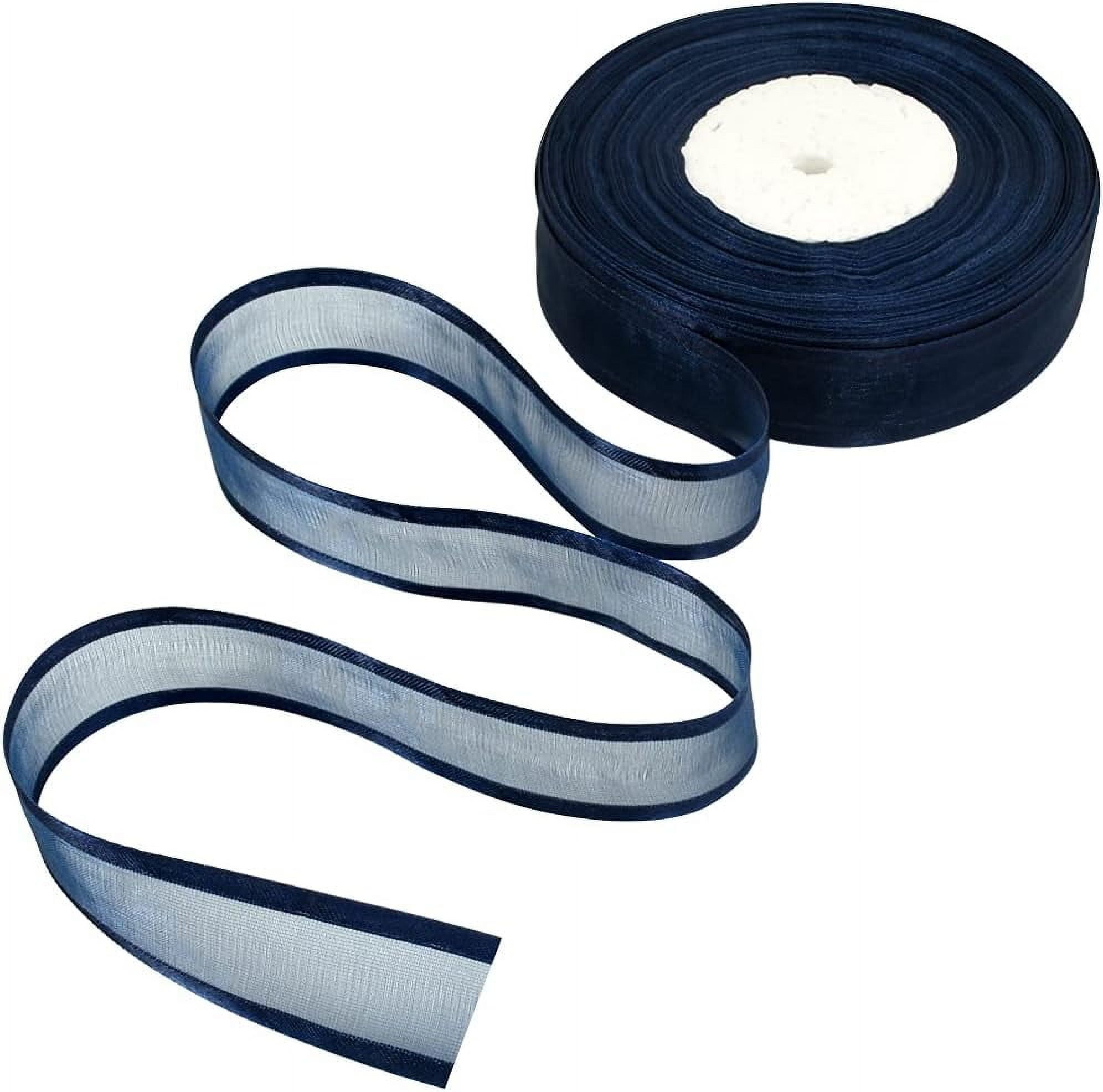 GZhLonKiMa 1-1/2 Inch Turquoise Aqua Blue Organza Ribbon 25 Yards Sheer ...