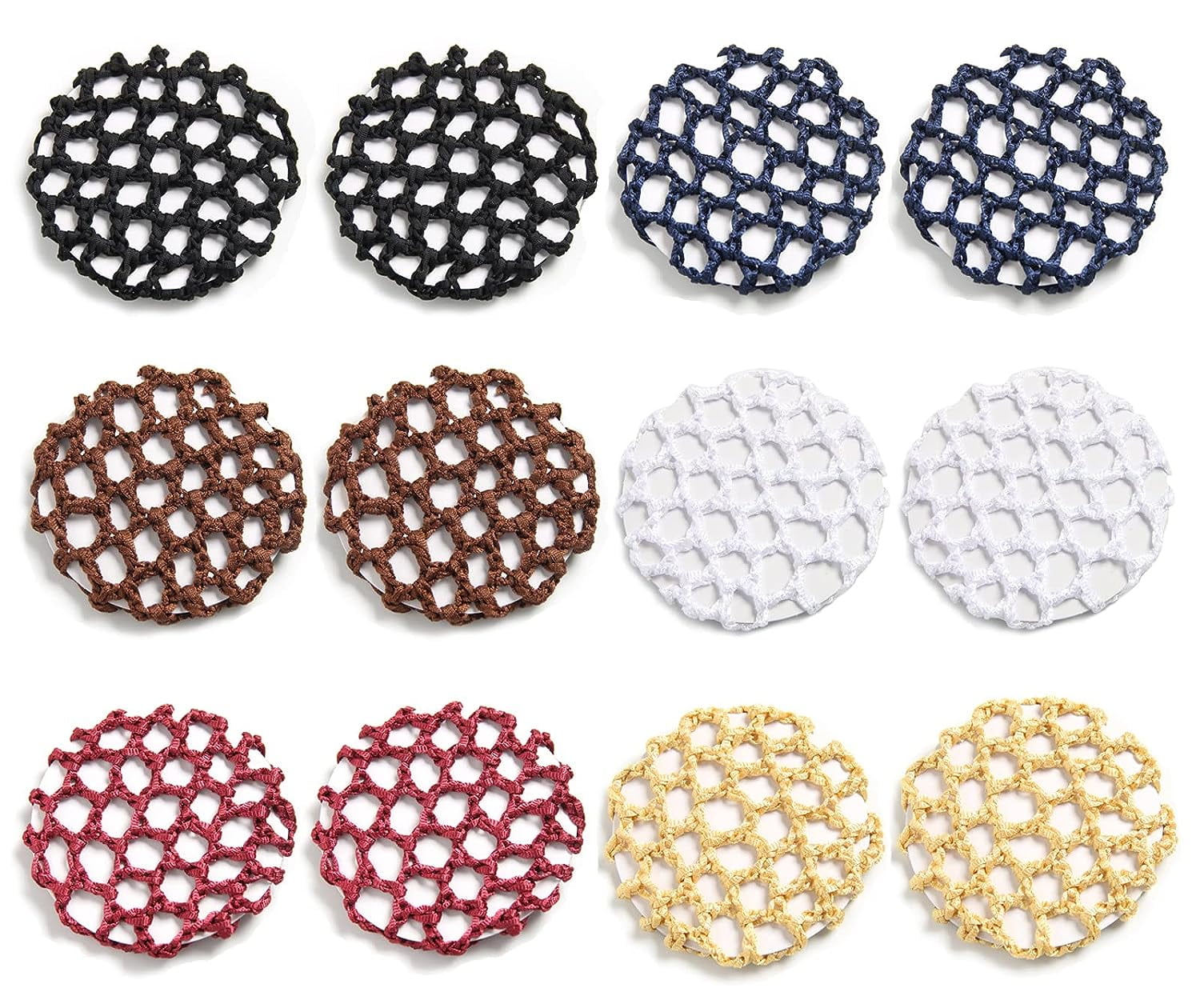 GZhLonKiMa 12pcs Ballet Dance Bun Covers - Stretchy Elastic Hair Nets ...