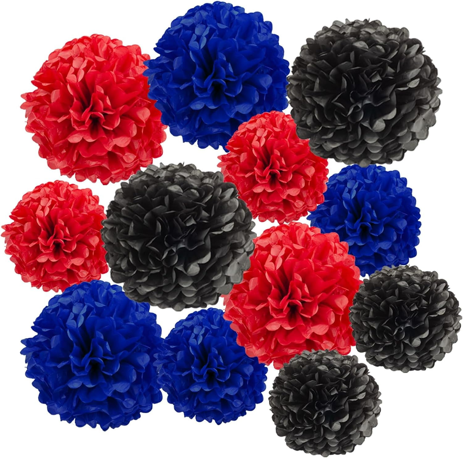 GZhLonKiMa 12pcs Blue Green and Purple Paper Pom Poms Decorations for ...