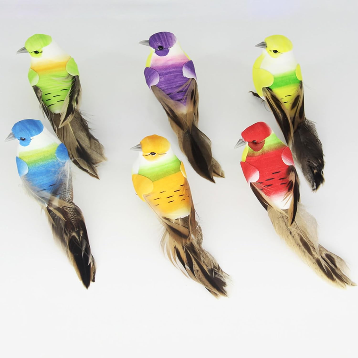 GZhLonKiMa 12pcs Fake Birds Realistic Artificial Feathered Birds ...