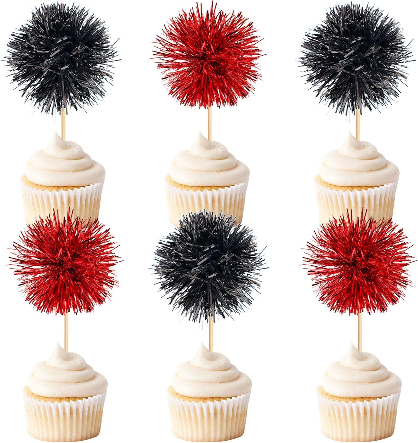 GZhLonKiMa 15 Pack Foil Firework Cupcake Toppers Party Birthday Cake ...