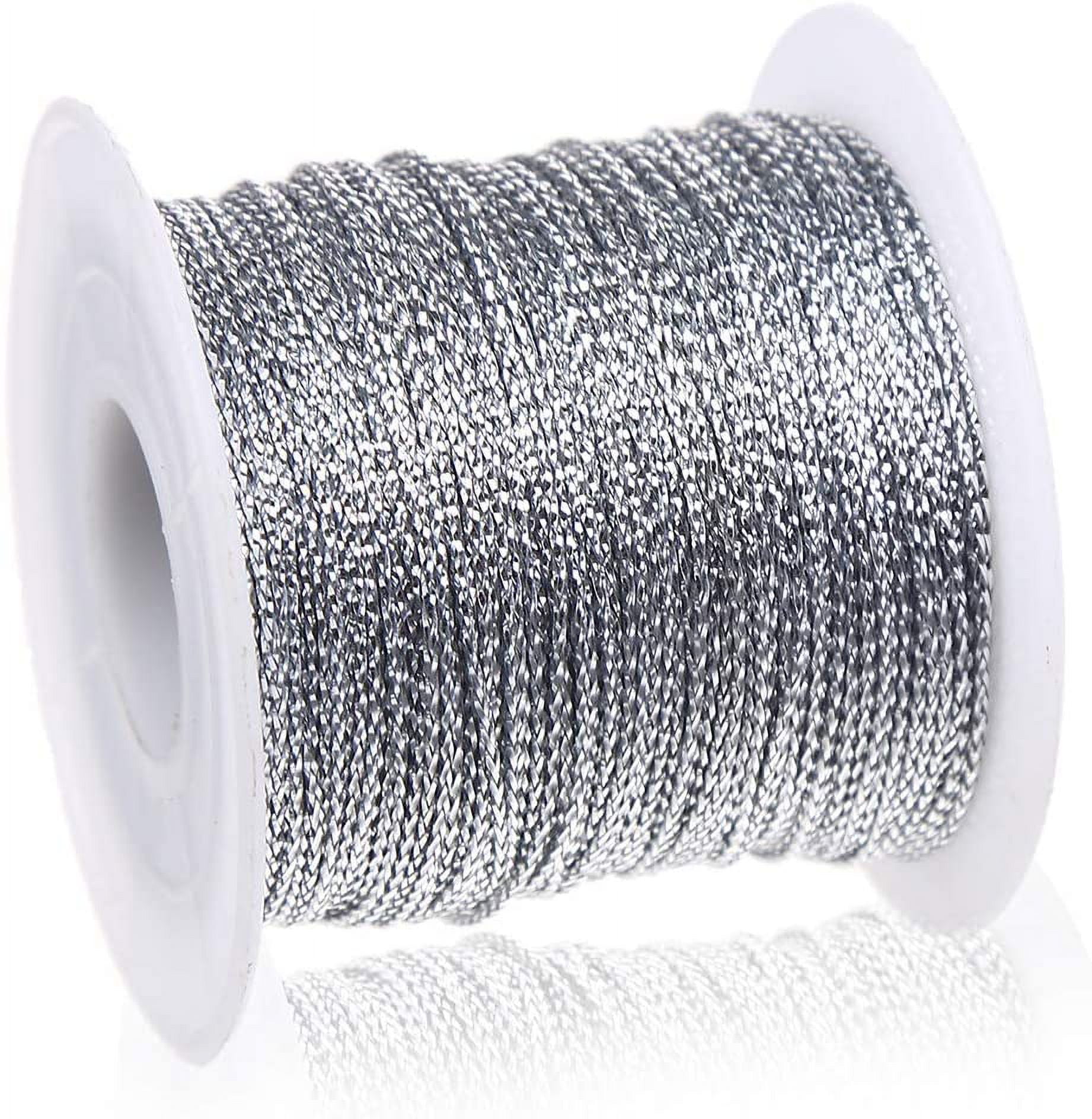 GZhLonKiMa 1mm Spool Gold Metallic Cord Tinsel String Jewelry Braided ...