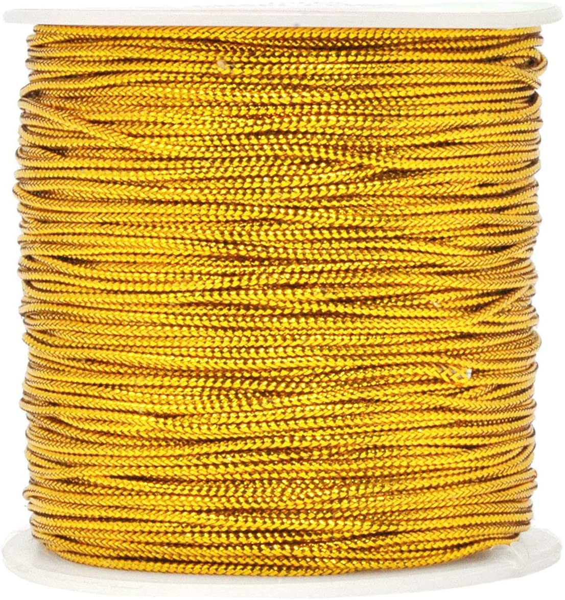 GZhLonKiMa 1mm Spool Gold Metallic Cord Tinsel String Jewelry Braided ...