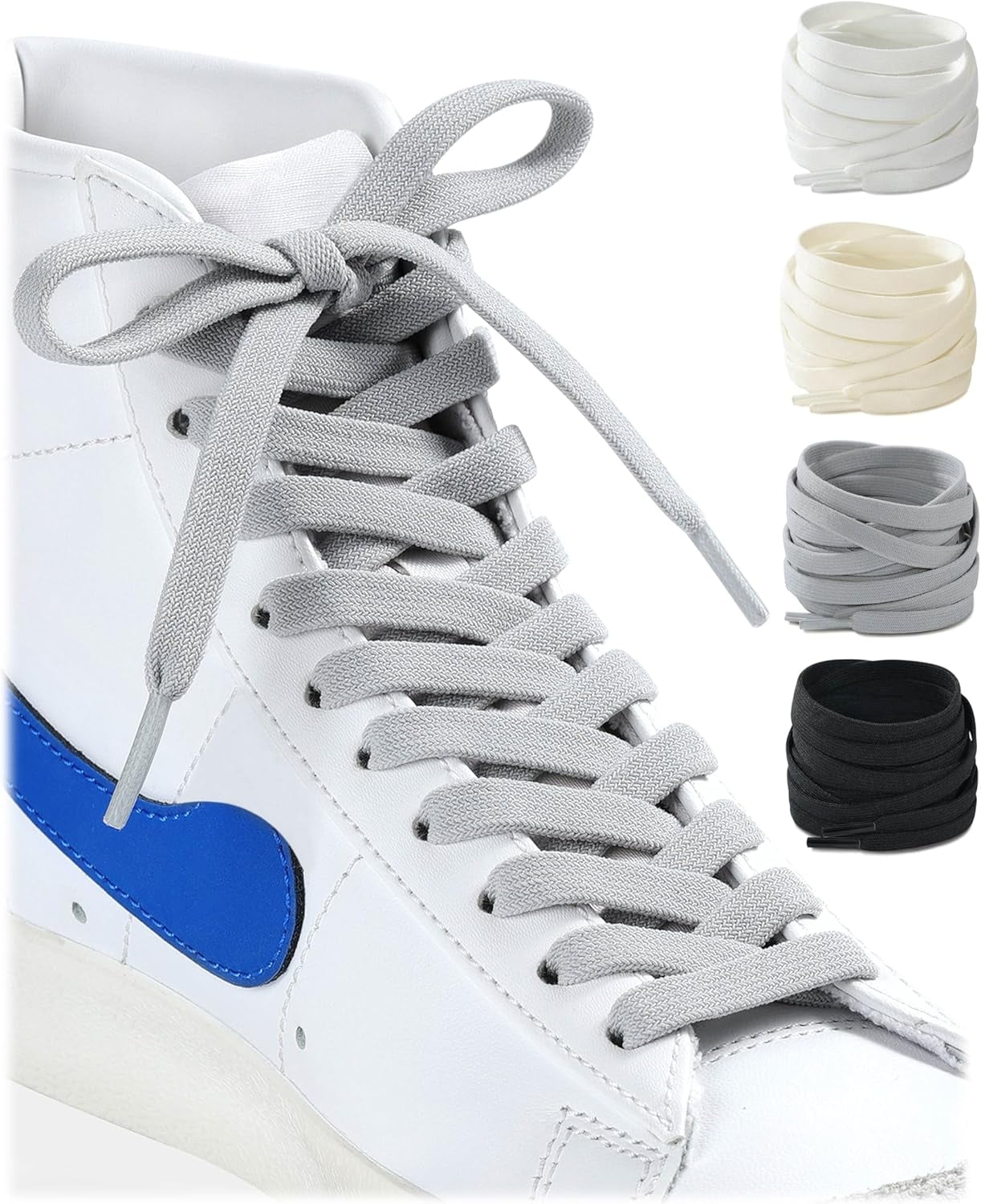 GZhLonKiMa 2 Pairs Elastic Shoe Laces For Sneakers 5/16" No Tie ...