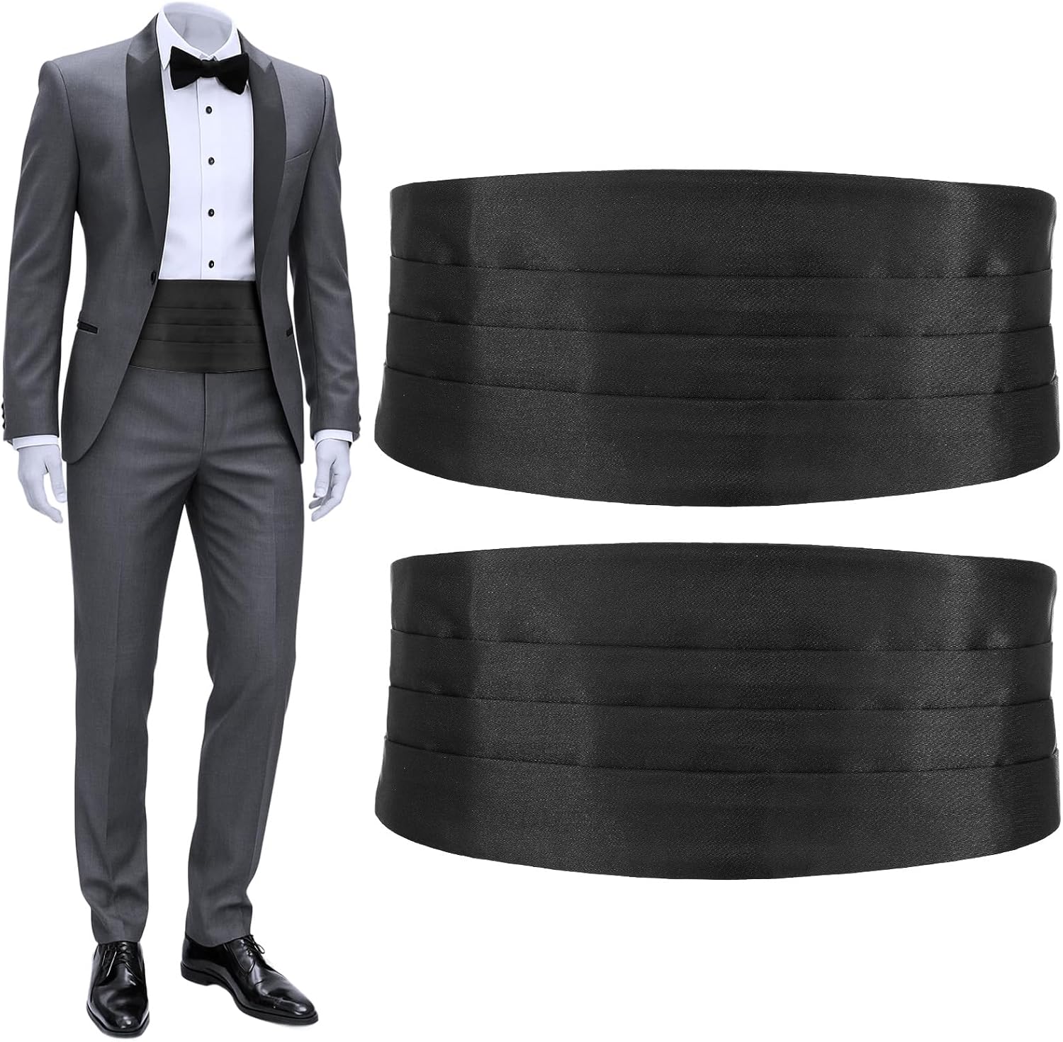 GZhLonKiMa 2 Pcs Men's Cumberbund, Adjustable Cummerbund for Men ...