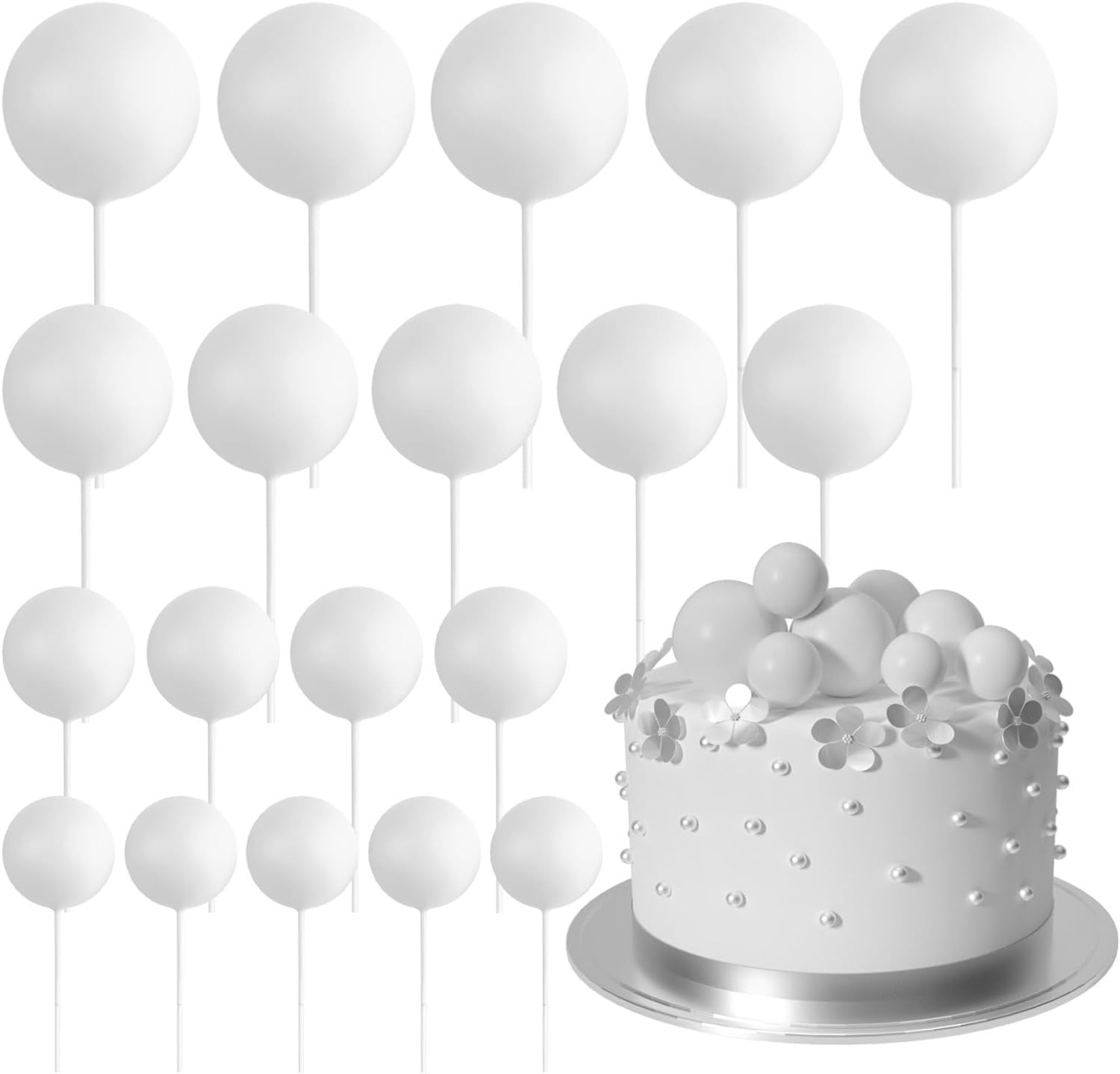 GZhLonKiMa 20 Pcs Ball Cake Topper Decorations Mini Balloons Cake ...