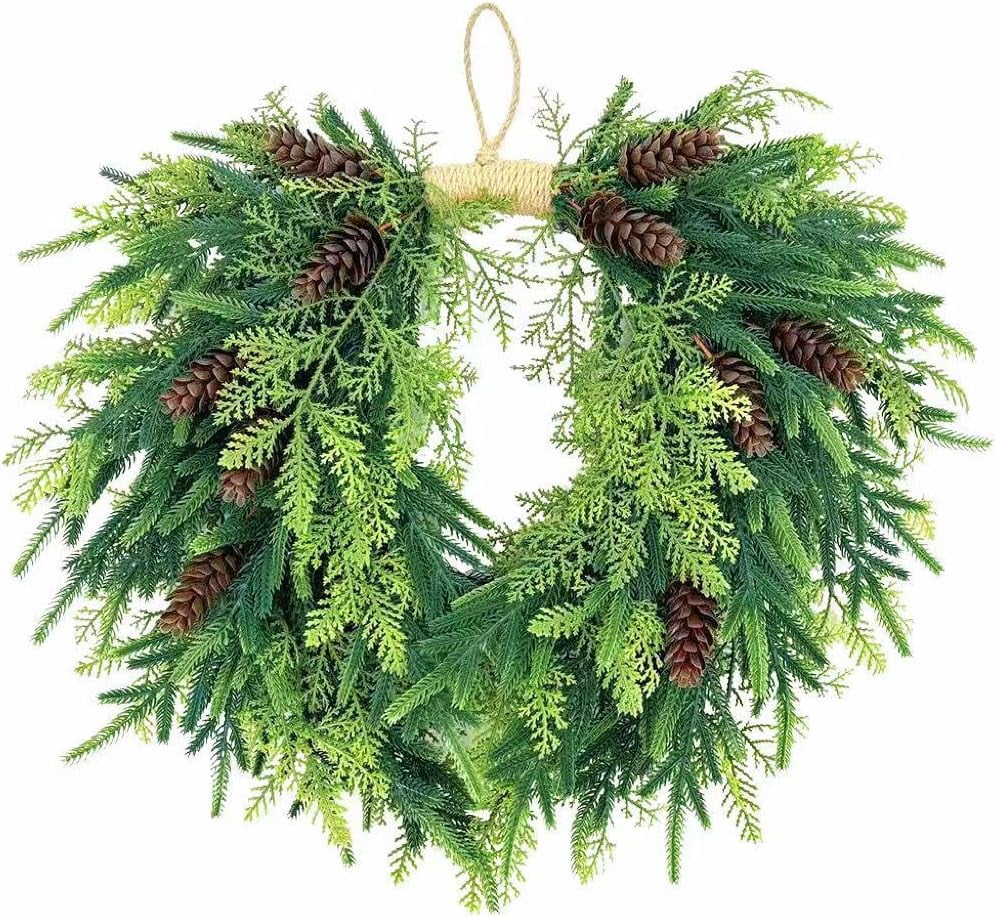 GZhLonKiMa 20 inch red Berry Wreath for Front Door，Used for Wall ...