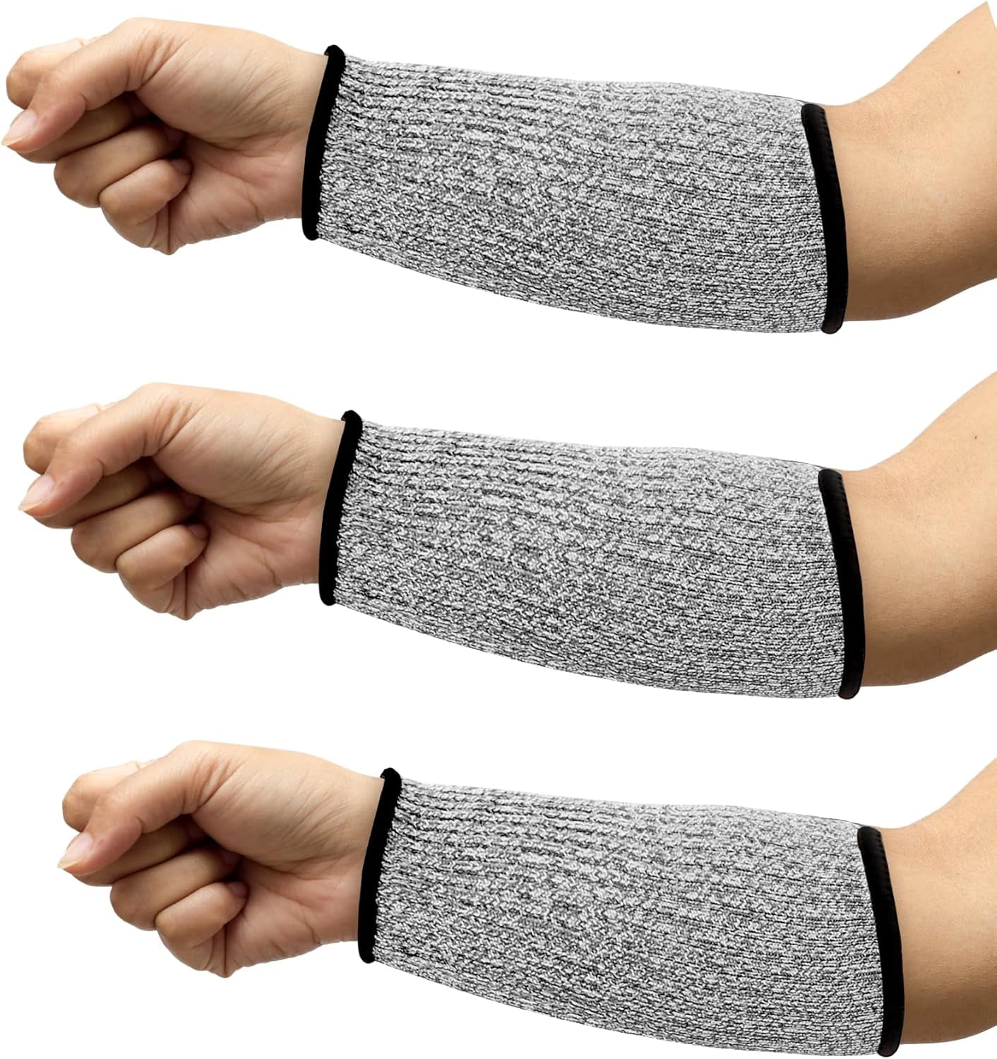 GZhLonKiMa 3 Pairs Cut Resistant Sleeves,Arm Protectors for Thin Skin ...