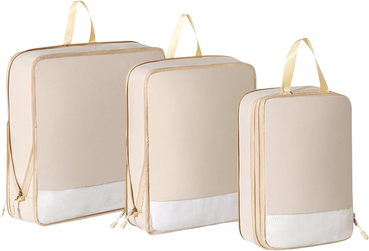 GZhLonKiMa 3 Pieces Compression Packing Cubes Set Expandable Packing ...