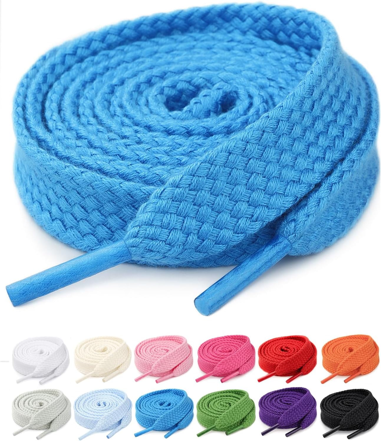 GZhLonKiMa 5/8" Wide Fat Thick Shoe Laces for Sneakers 2 Pairs Big Flat ...