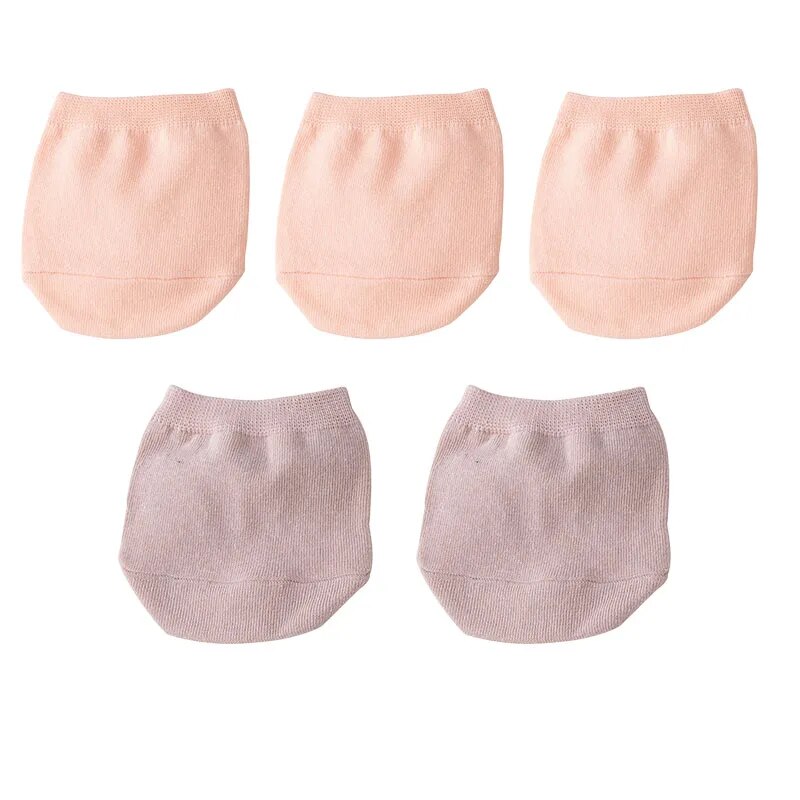 GZhLonKiMa 5 Pairs Woman Socks Breathable Cotton Invisible Foot Toe ...
