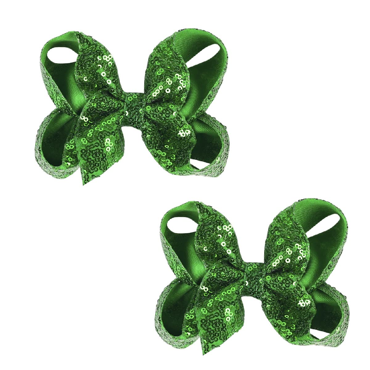 GZhLonKiMa 6 Inch Pink Sparkly Glitter Sequin Hair Bows for Girls ...