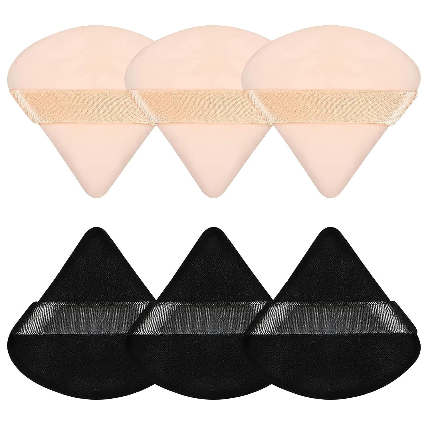 GZhLonKiMa 6 Pieces Pink Powder Puff Face Soft Triangle for Loose ...
