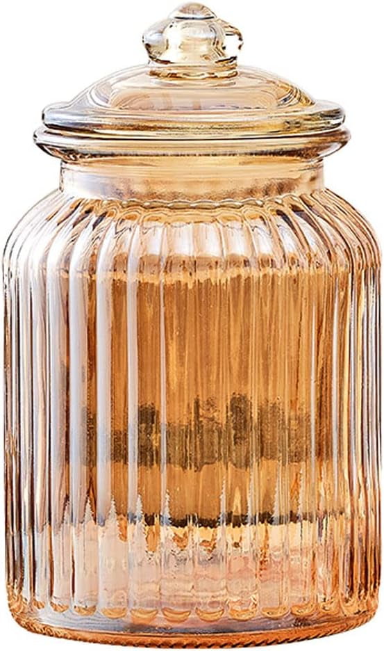 GZhLonKiMa Amber Clear Class Sealed Jar Food Storage Jar Candy Jar ...