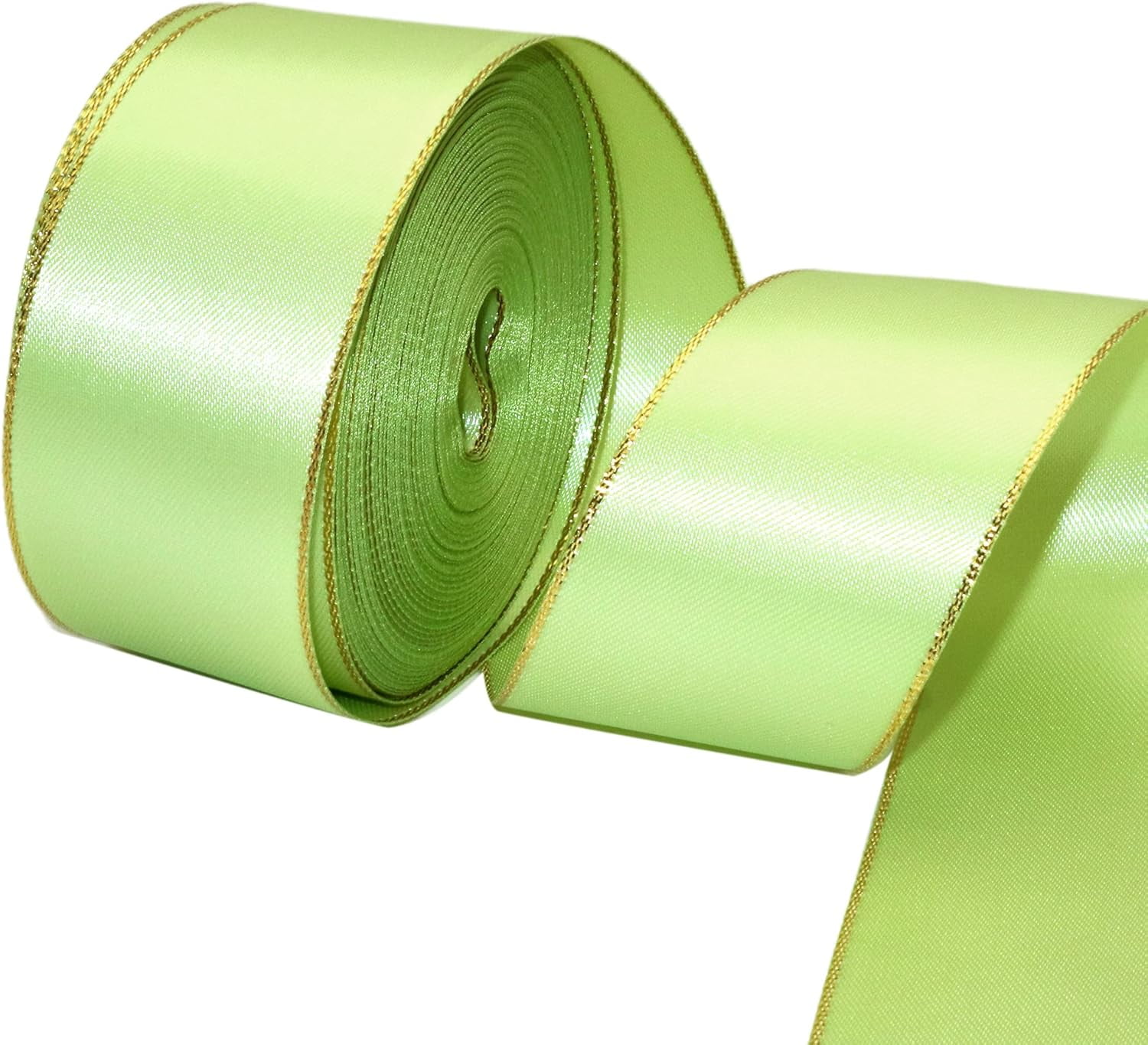 GZhLonKiMa Antique White Satin Ribbon with Gold Edges 1.5 Inch wide 20 ...