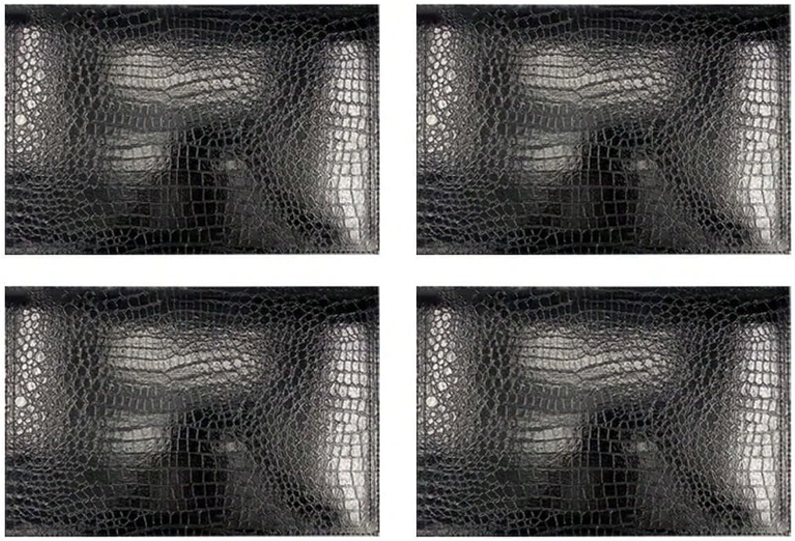 GZhLonKiMa Artificial Crocodile Pattern Leather Placemat Set of 4 ...