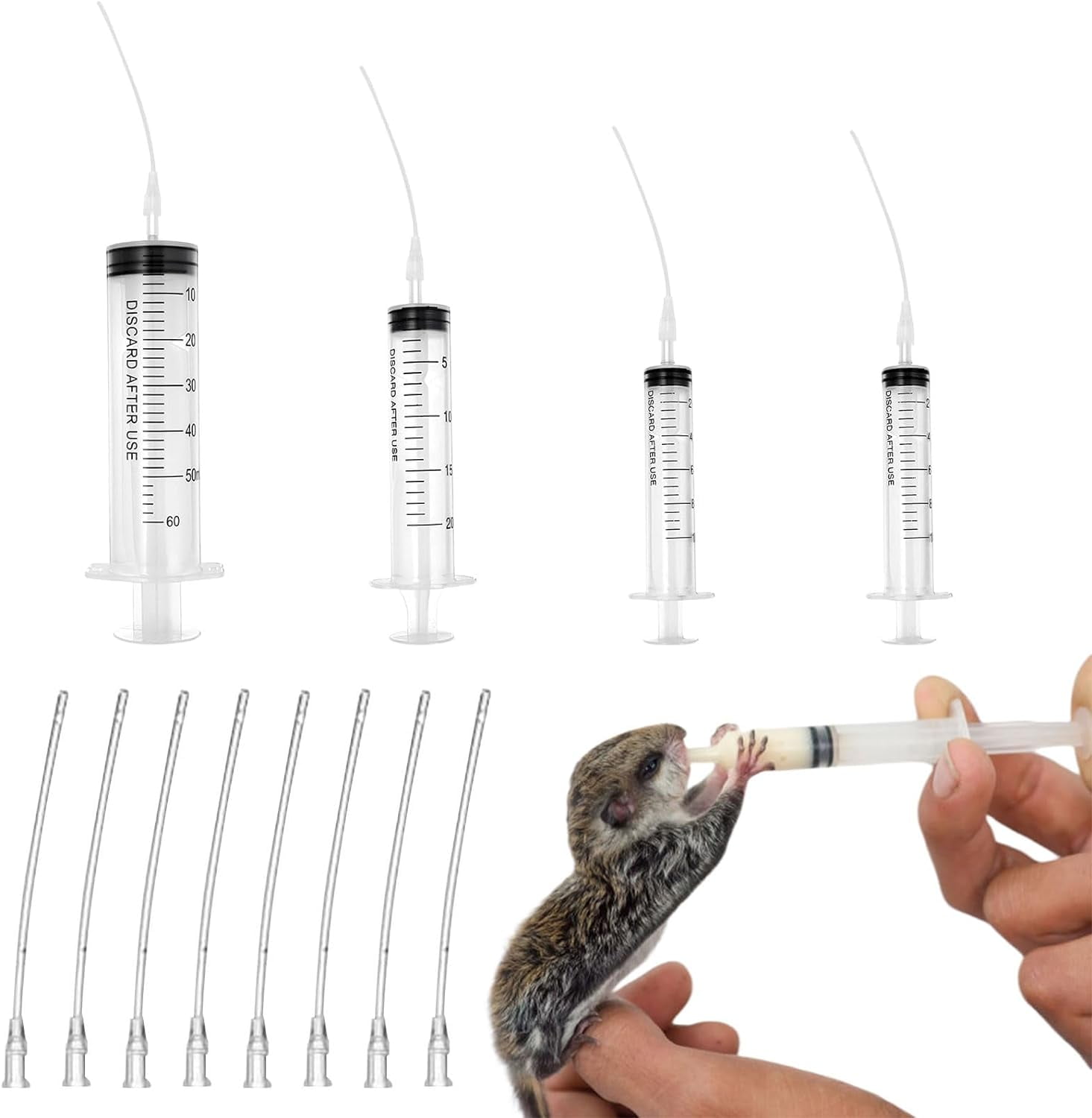 GZhLonKiMa Baby Bird Feeding Syringe Set, Pet Parrot Milk Feeding ...
