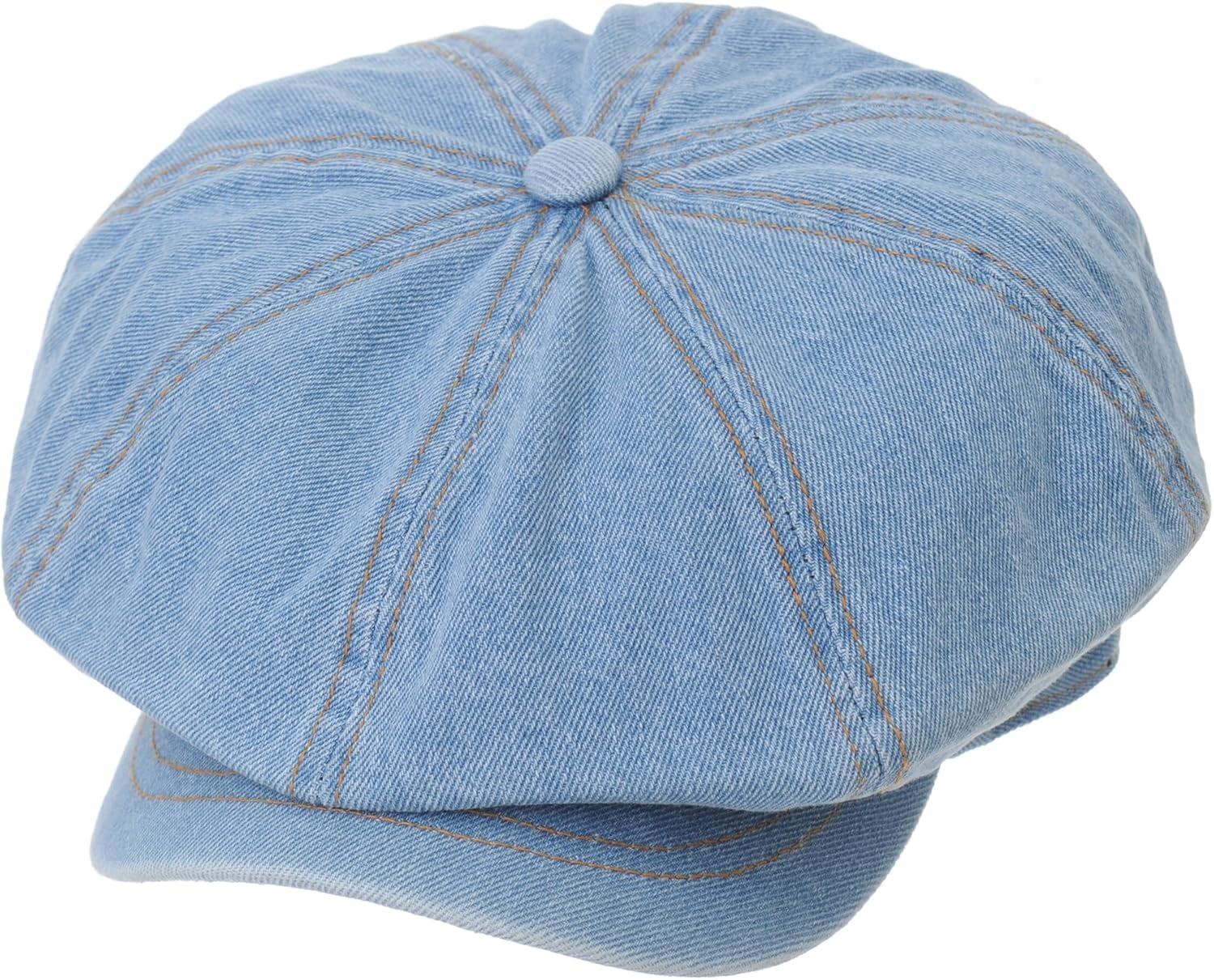 GZhLonKiMa Baker Boy Flat Cap Stitchy Beret Washed Denim Jean Hat ...