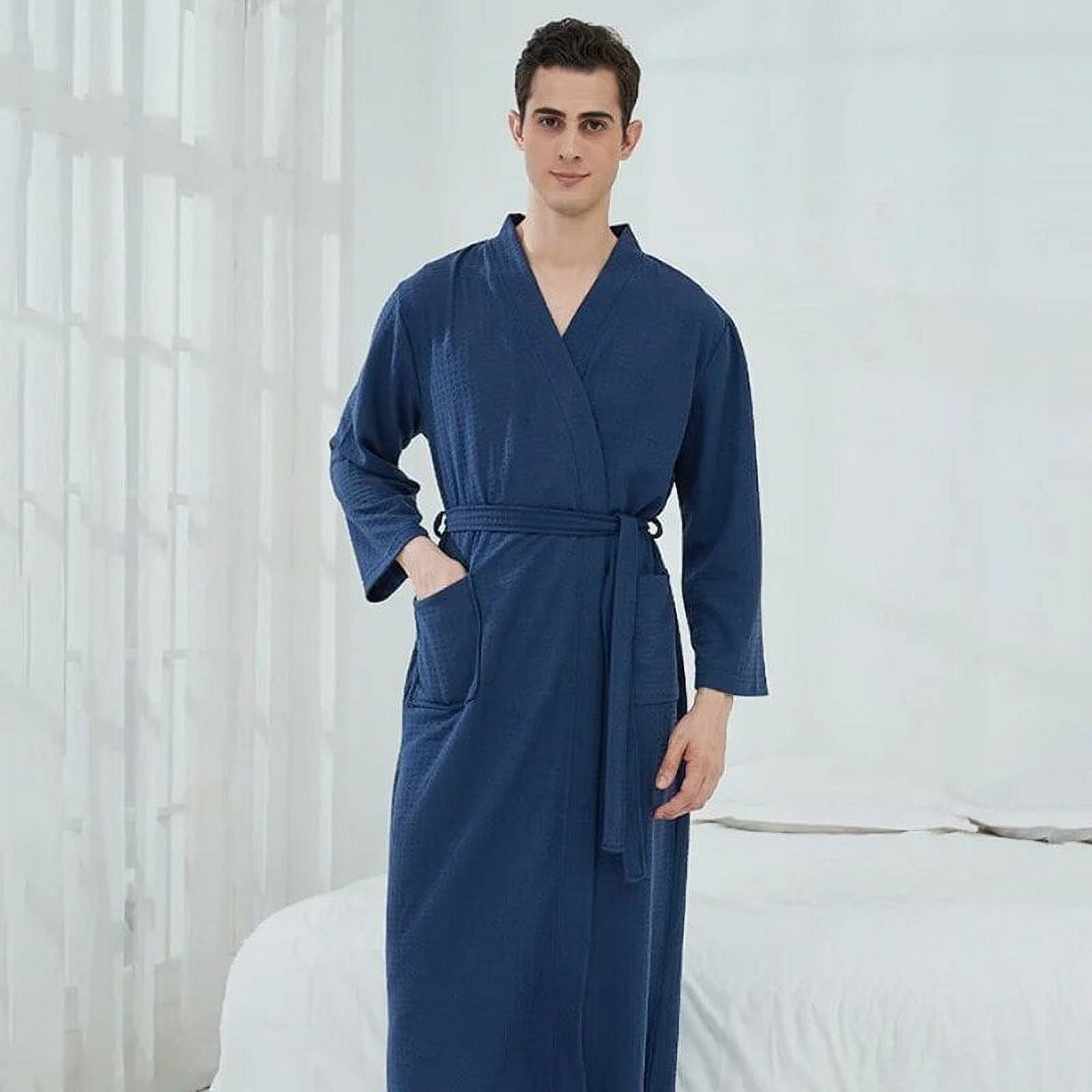 GZhLonKiMa Bathrobe for Men Woman Long Absorbent Terry Bath Robe Kimono ...