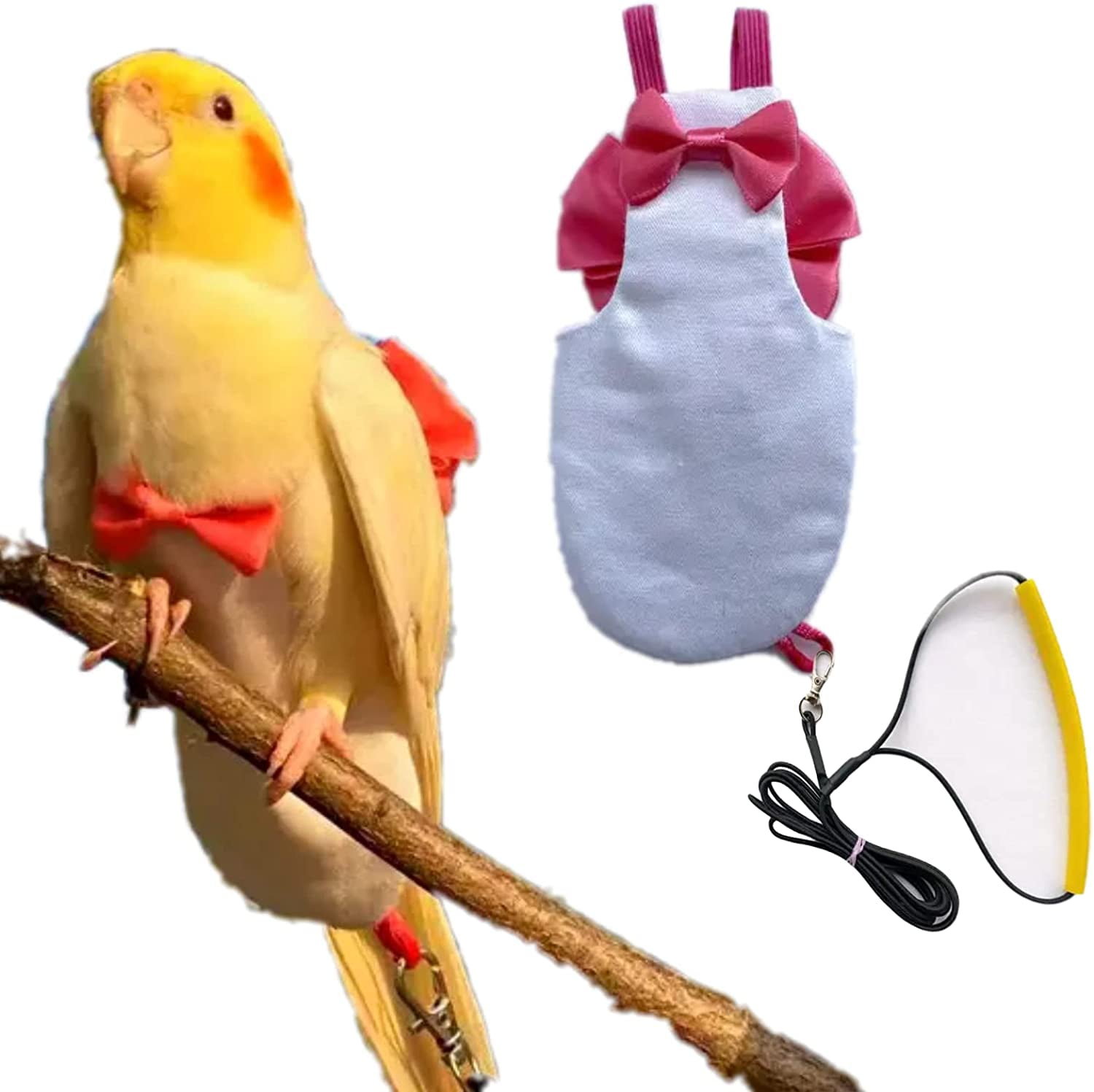 GZhLonKiMa Bird Diaper Harness Flight Suit Clothes with Flying Leash ...