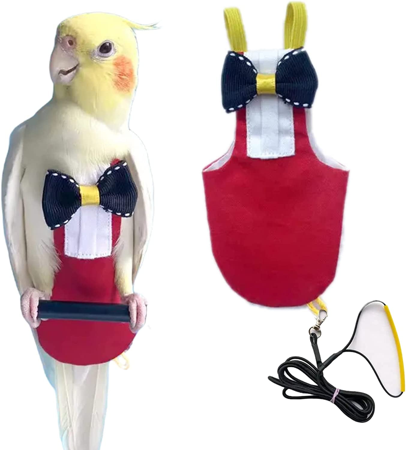 GZhLonKiMa Bird Diaper Harness Flight Suit Clothes with Flying Leash ...