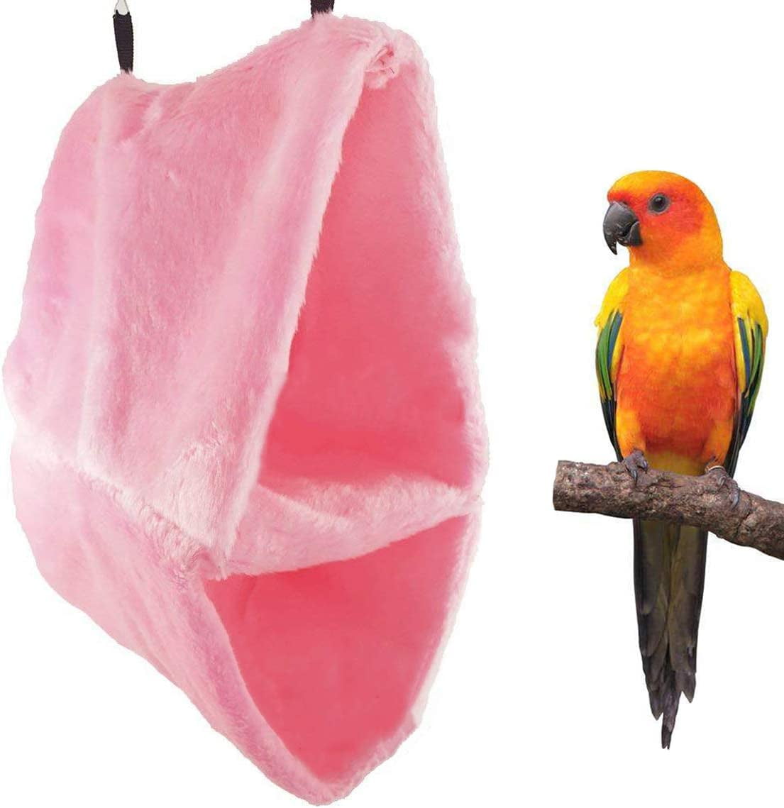 GZhLonKiMa Bird Parrot Plush Hammock Dual Layer Nest Shed Bird Snuggle ...