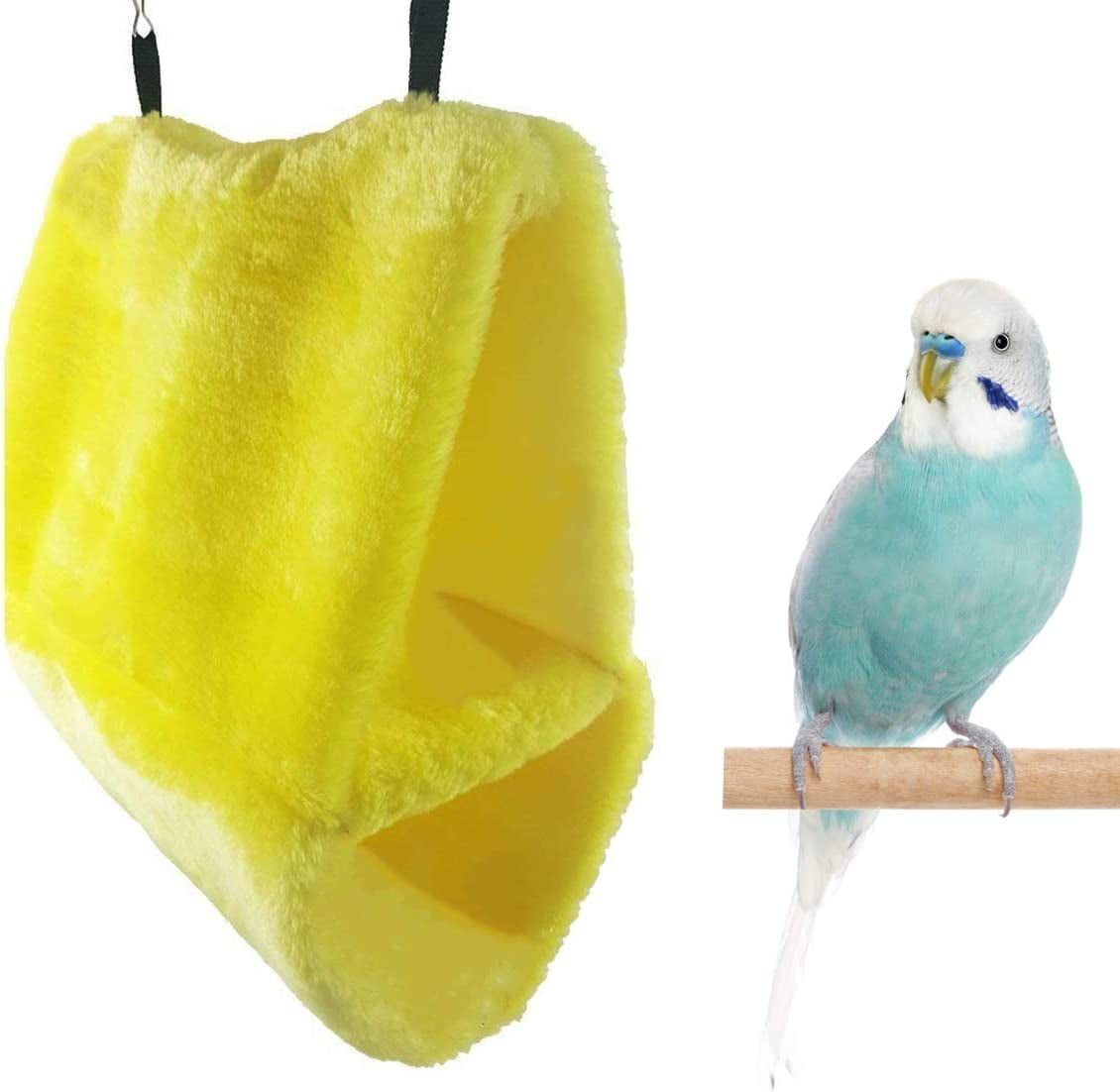 GZhLonKiMa Bird Parrot Plush Hammock Dual Layer Nest Shed Bird Snuggle ...