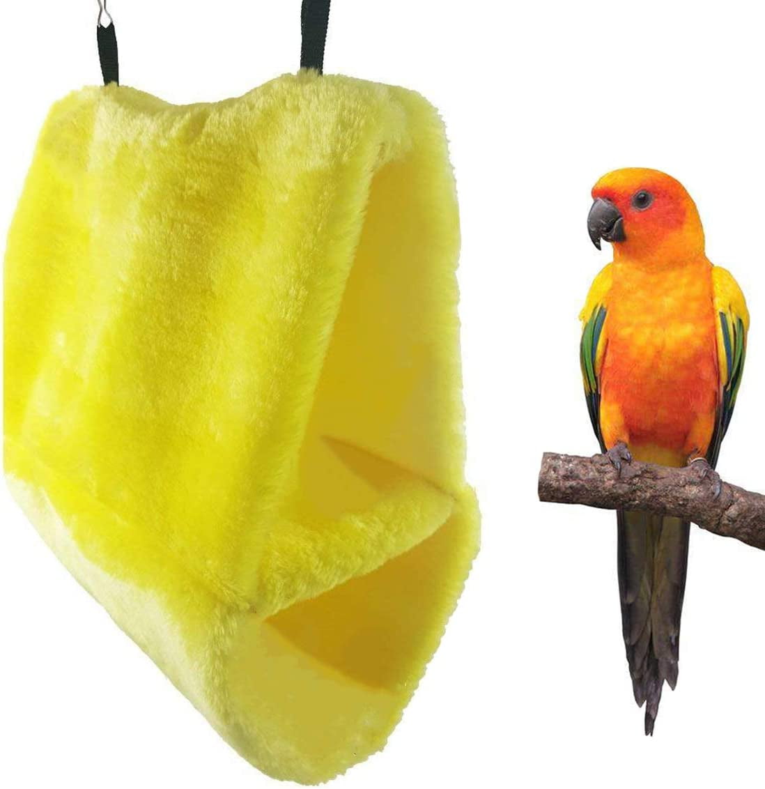 GZhLonKiMa Bird Parrot Plush Hammock Dual Layer Nest Shed Bird Snuggle ...
