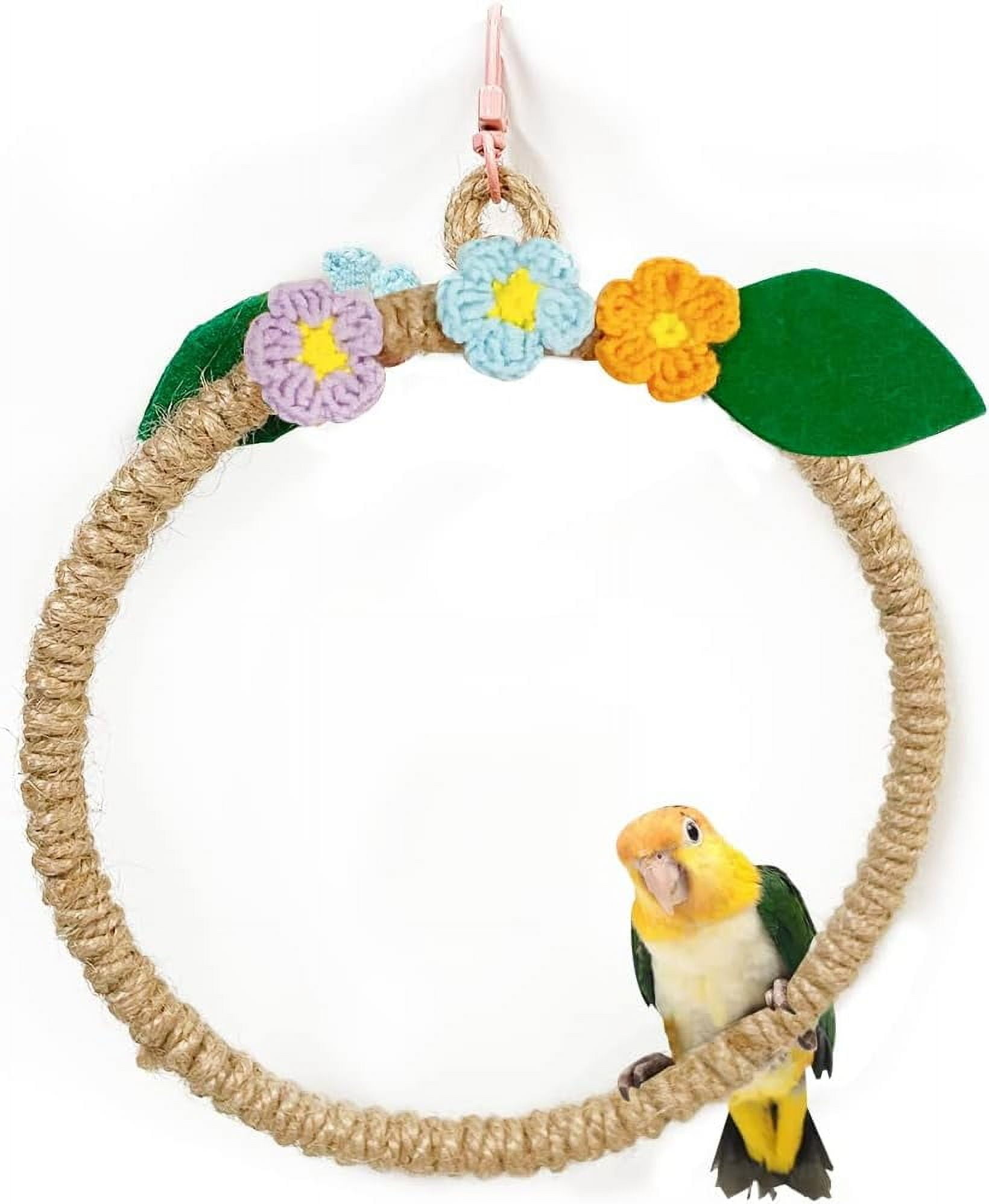 GZhLonKiMa Bird Rope Swing with Hanging Hook Bird Rope Perch Bird Swing ...