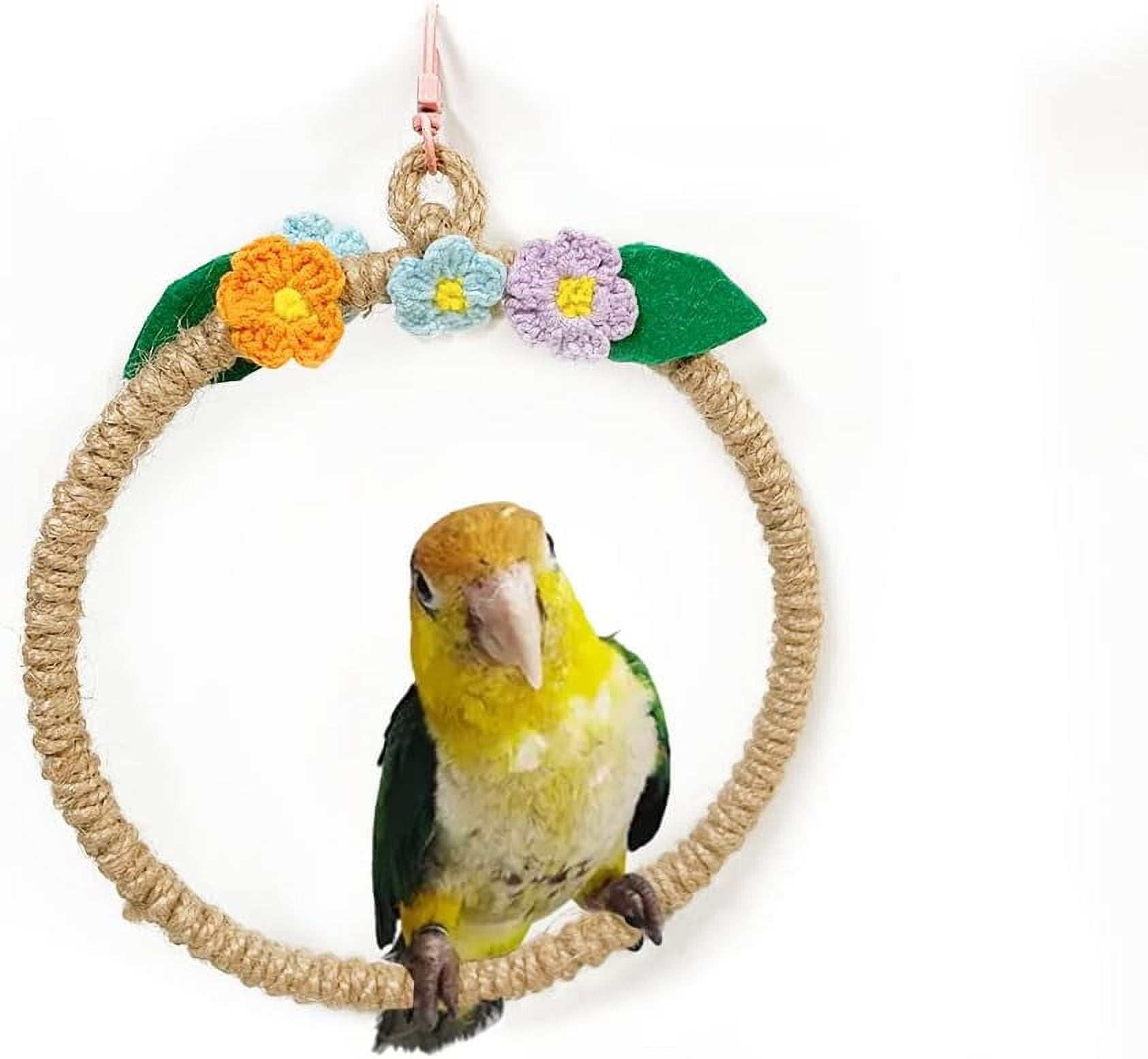 GZhLonKiMa Bird Rope Swing with Hanging Hook Bird Rope Perch Bird Swing ...