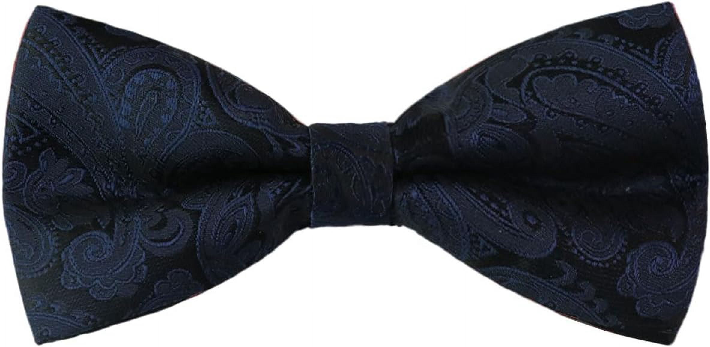 GZhLonKiMa Black Bow Ties for Men, Pre-Tied Adjustable Bow Tie Solid ...
