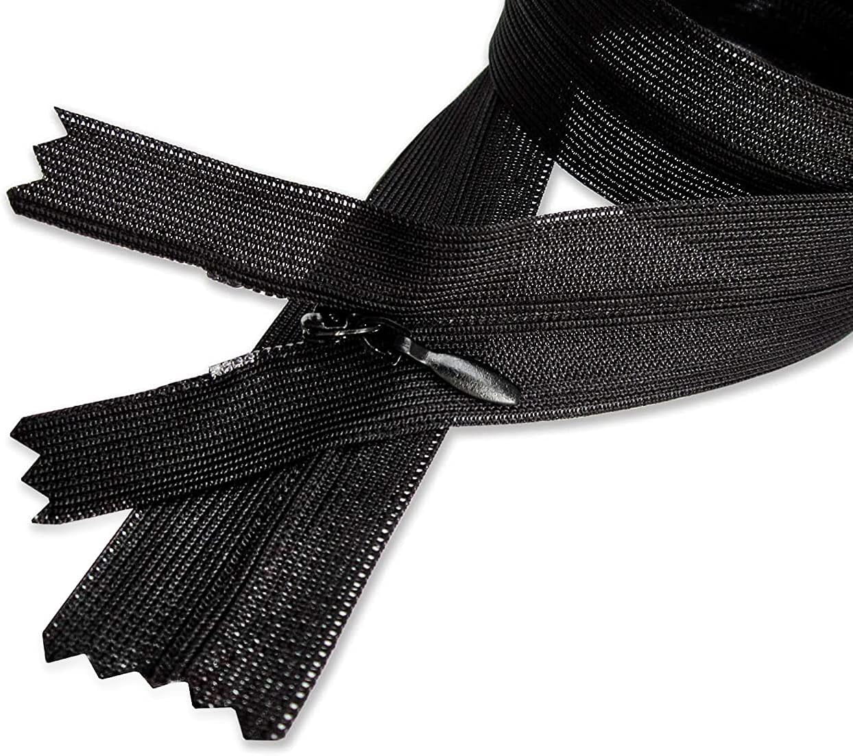 GZhLonKiMa Black Zipper 10inch Invisible Zipper Hidden Zipper Heavy ...