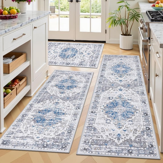 GZhLonKiMa Boho Kitchen Rugs Sets 3 Piece with Runner Floral Kitchen ...