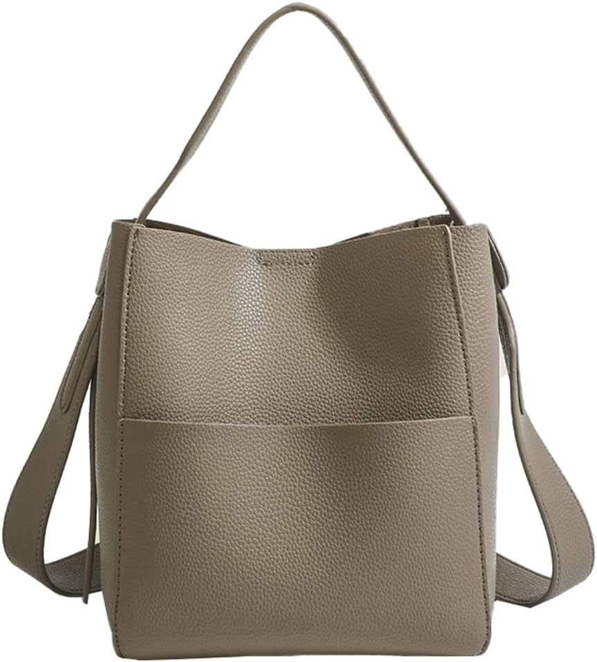 GZhLonKiMa Bucket Tote Purses for Women Designer PU Leather Shoulder ...