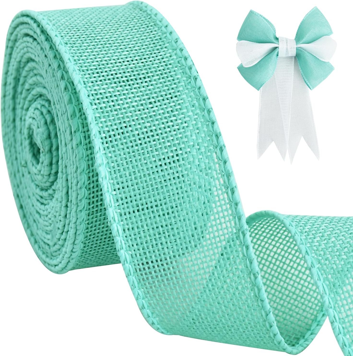 GZhLonKiMa Burlap Wired Ribbon, 1-1/2 Inch Faux Burlap Ribbons, Royal ...