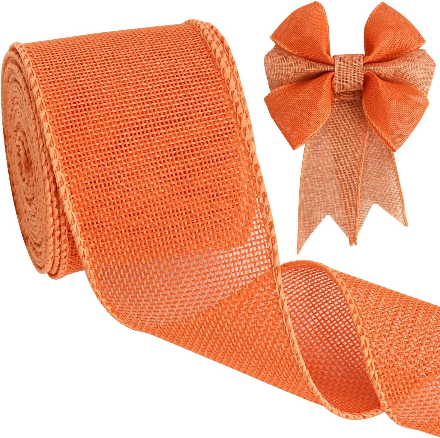 GZhLonKiMa Burlap Wired Ribbon, 2.5 Inch Faux Burlap Ribbons, Navy Blue ...