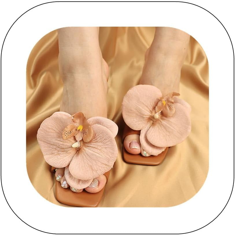 GZhLonKiMa Butterfly Orchid Shoe Clips Removable Artificial Flower ...