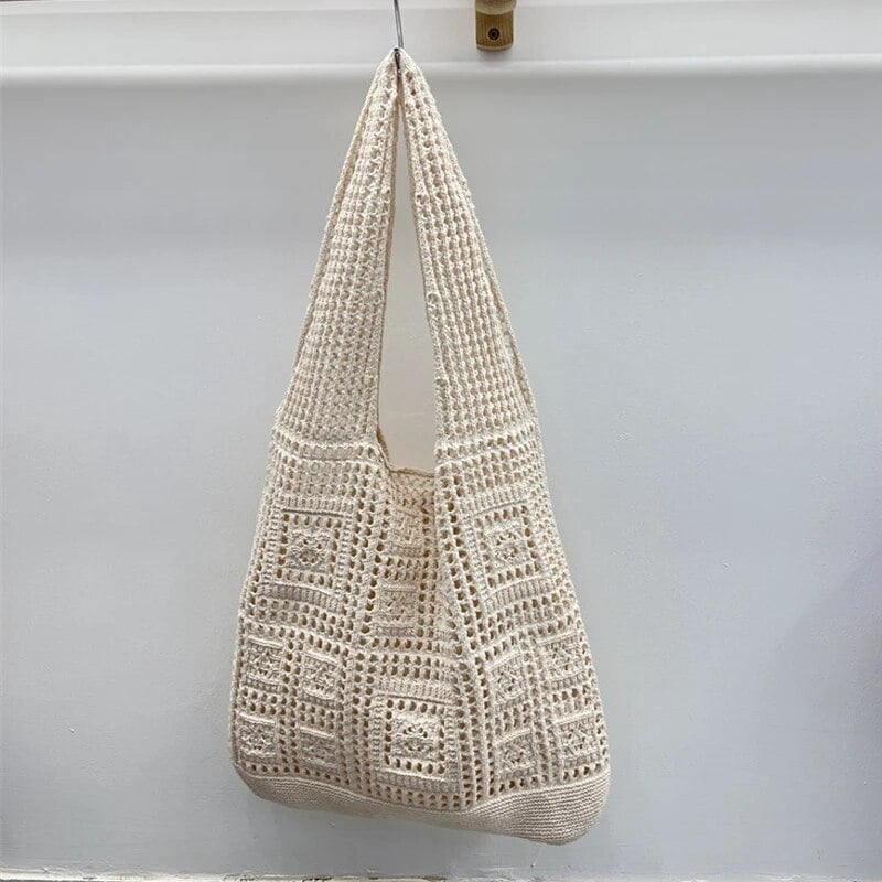 GZhLonKiMa Casual Slim Tote Bags For Women Luxury Designer Handbags And Purses In Nylon Knitted ...