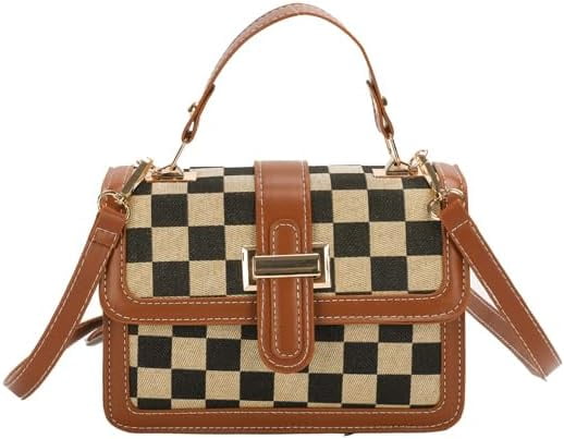 GZhLonKiMa Checkered Crossbody Bag for Women,Small Cute Tote Bag Faux ...