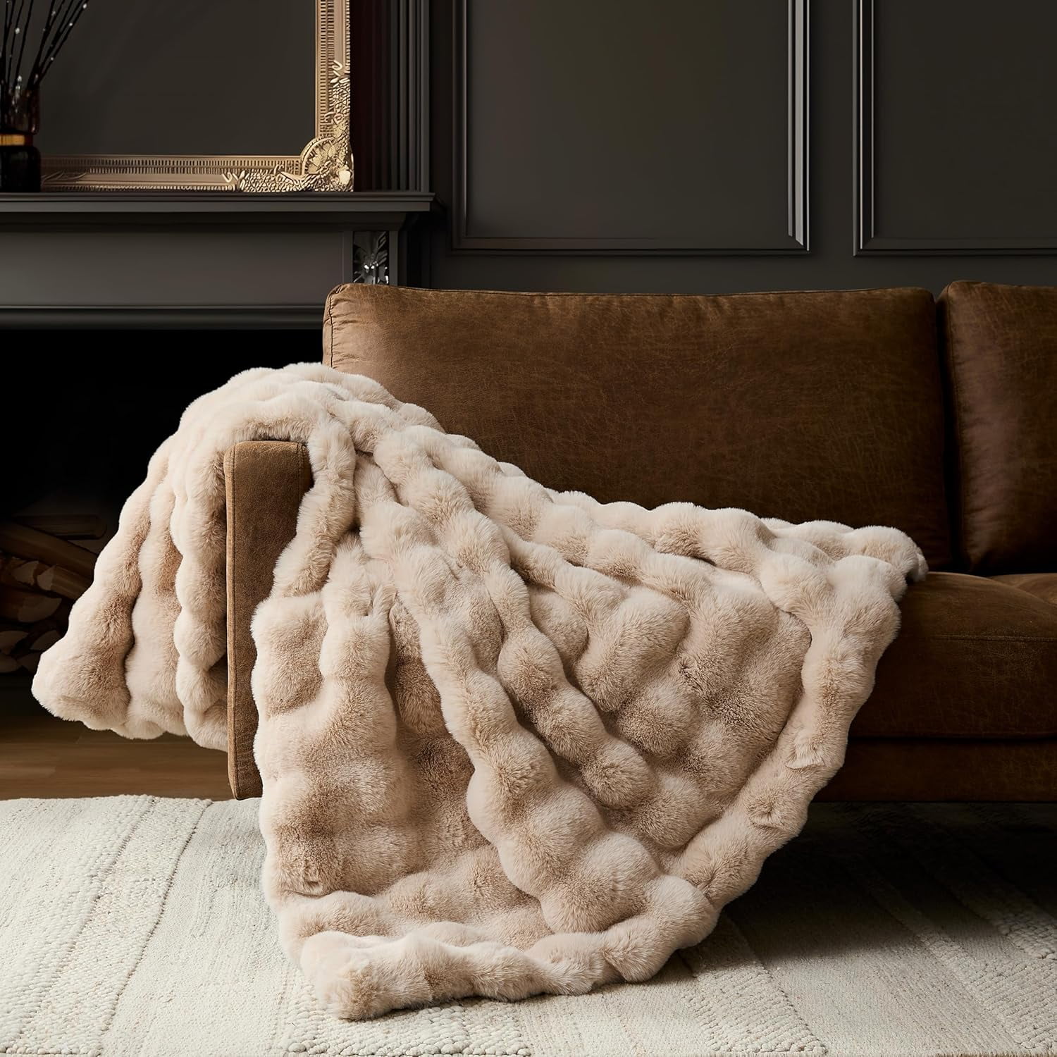 GZhLonKiMa Cheetah Leopard Print Bubble Throw Blanket, Luxury Faux ...