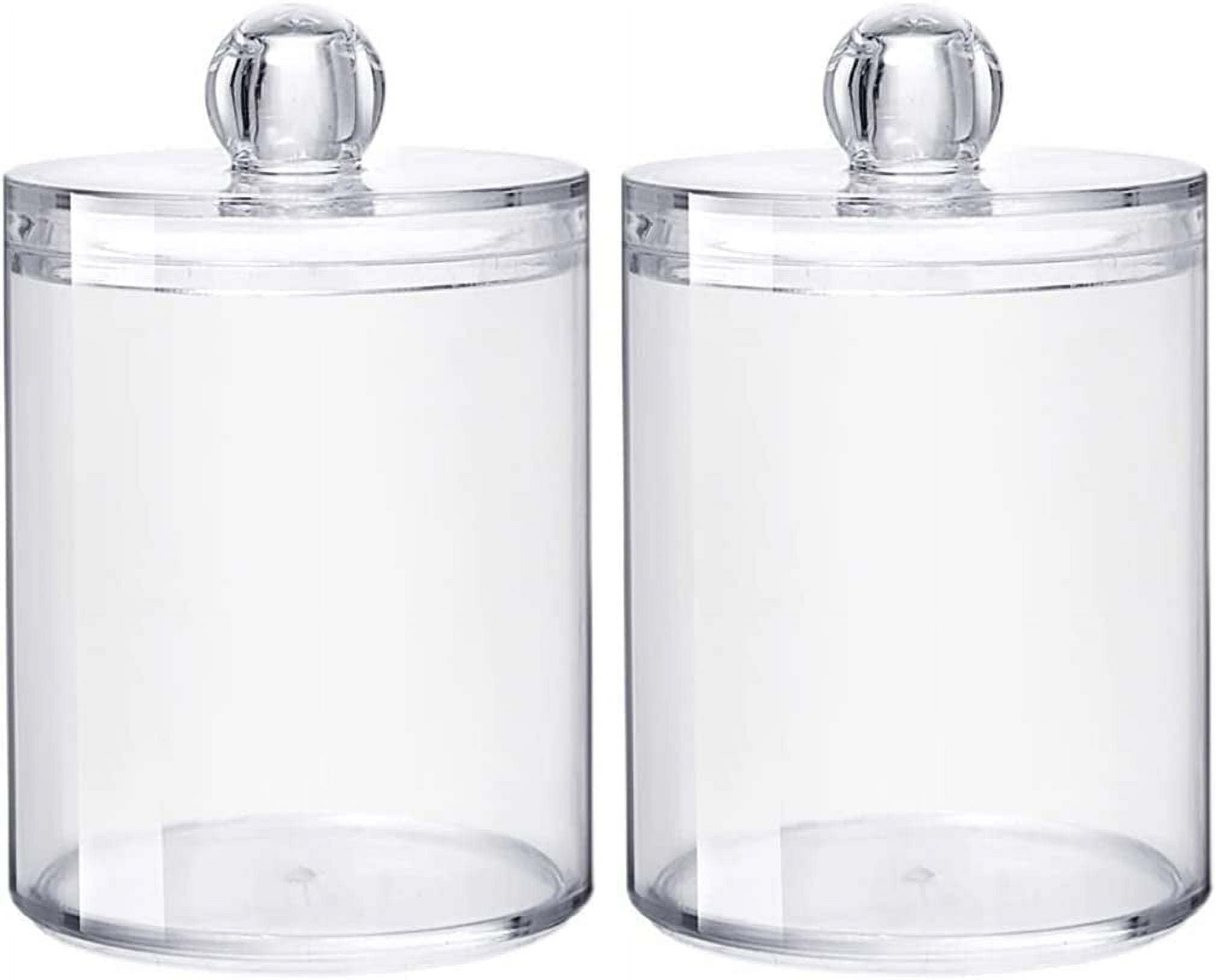 GZhLonKiMa Clear Acrylic Q-Tip Holder Bathroom Cotton Swab Dispenser ...