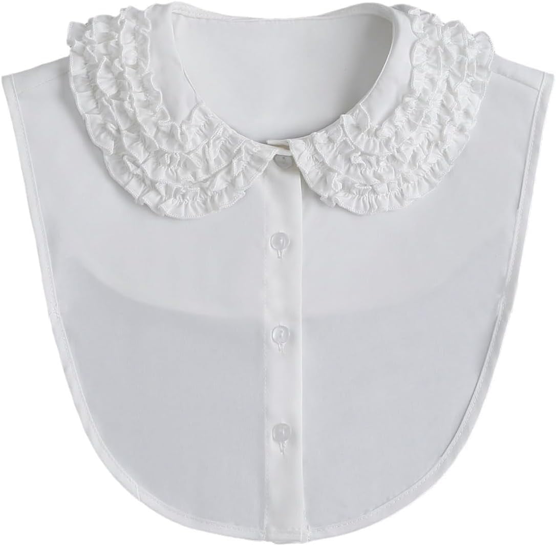 GZhLonKiMa Cotton Fake Detachable Collar Dickey Collar Half Blouse ...