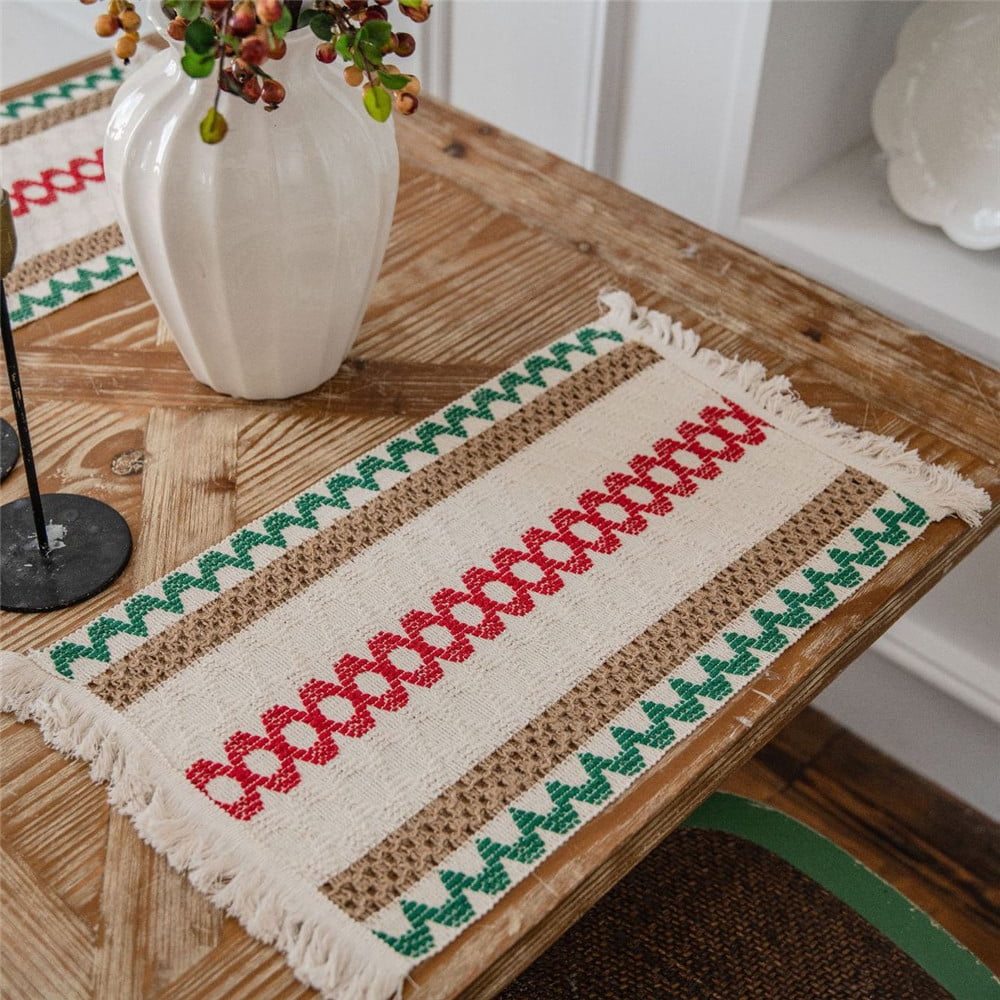 GZhLonKiMa Cotton Linen Placemats For Dinner Table Macrame Modern ...
