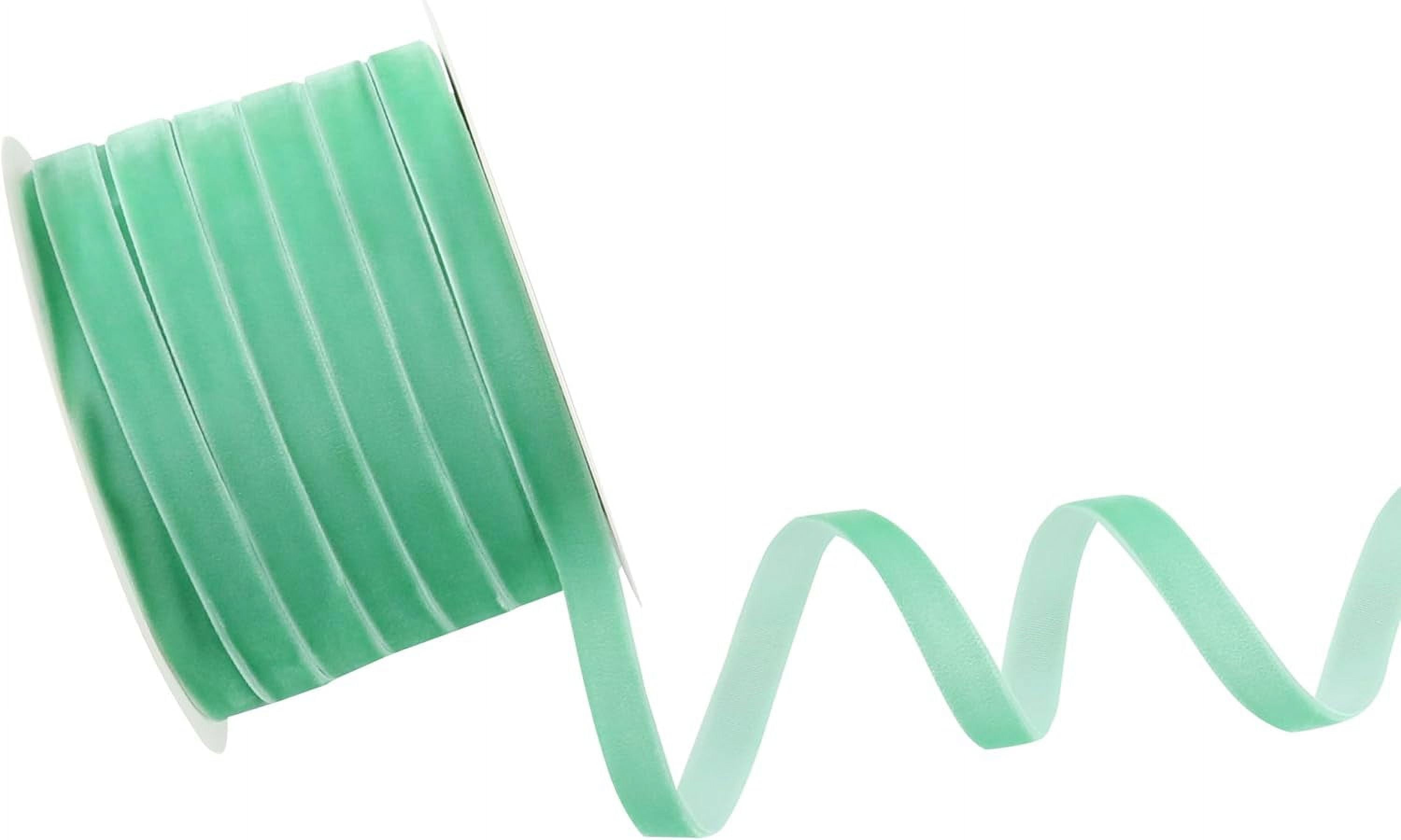 GZhLonKiMa Dusty Blue Velvet Ribbon 3/8 Inch Single Face Thin Velvet ...