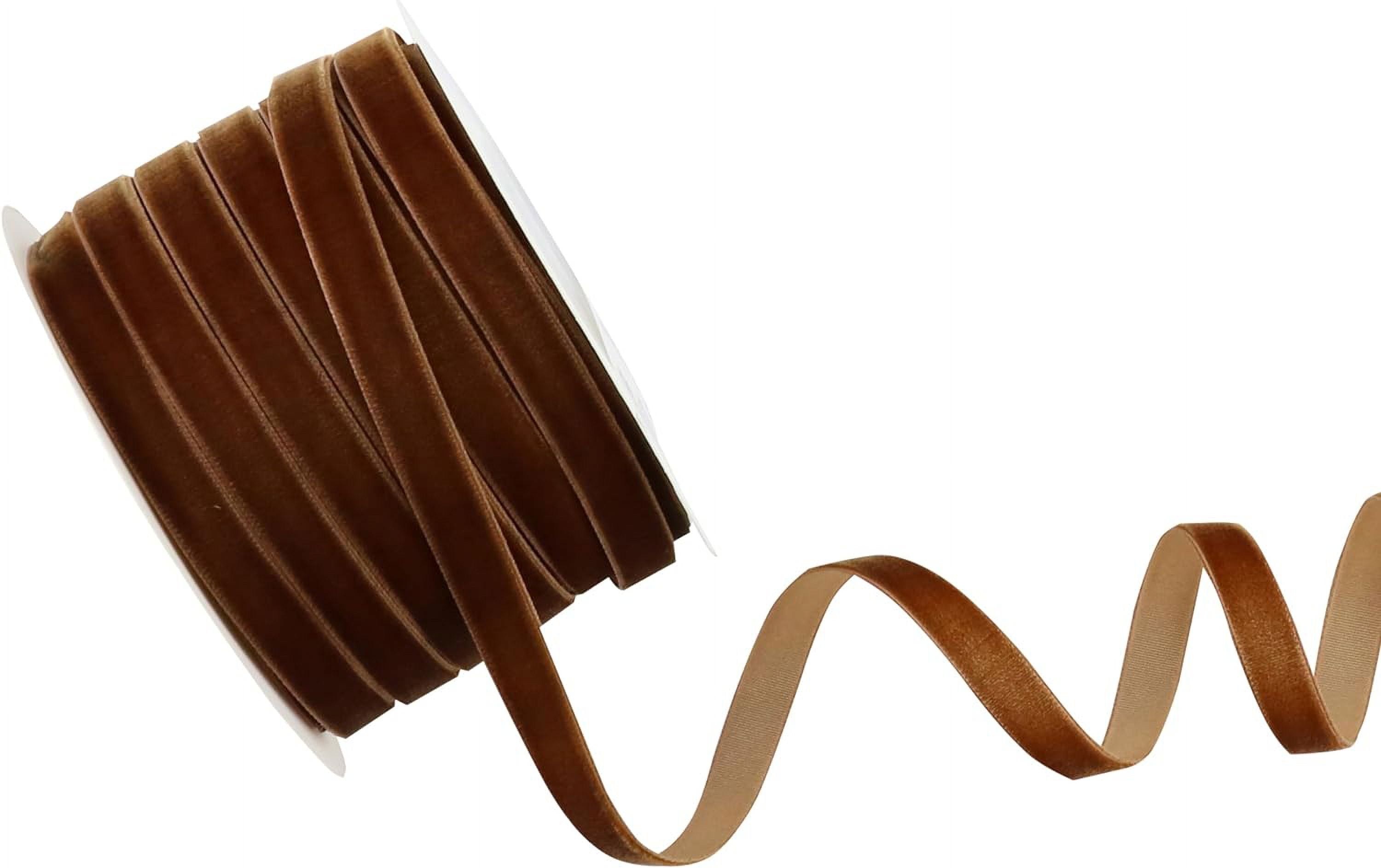 GZhLonKiMa Dusty Blue Velvet Ribbon 3/8 Inch Single Face Thin Velvet ...