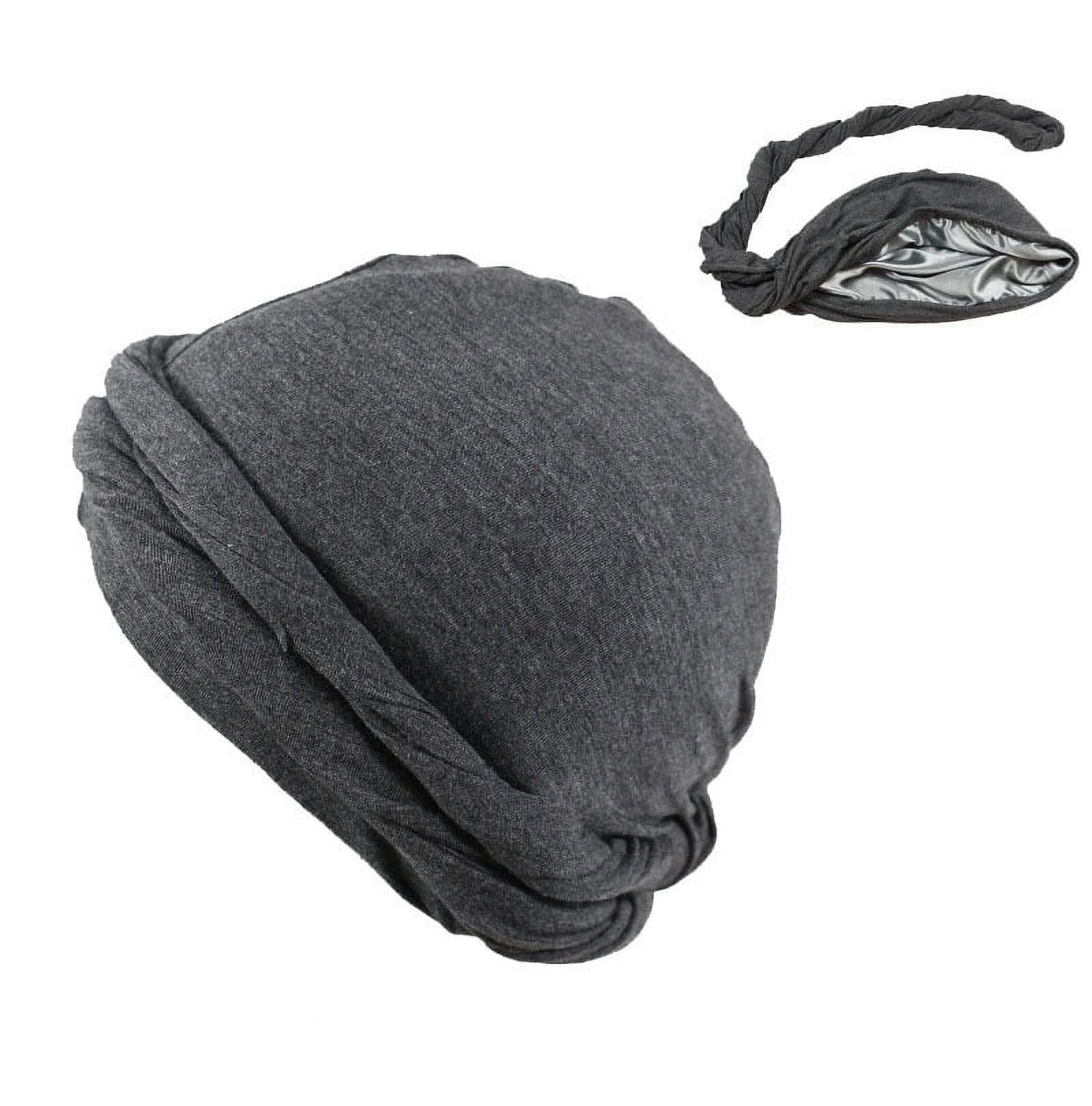 GZhLonKiMa Elastic Solid Color Men's Headscarf Cap, Chemotherapy Cap ...