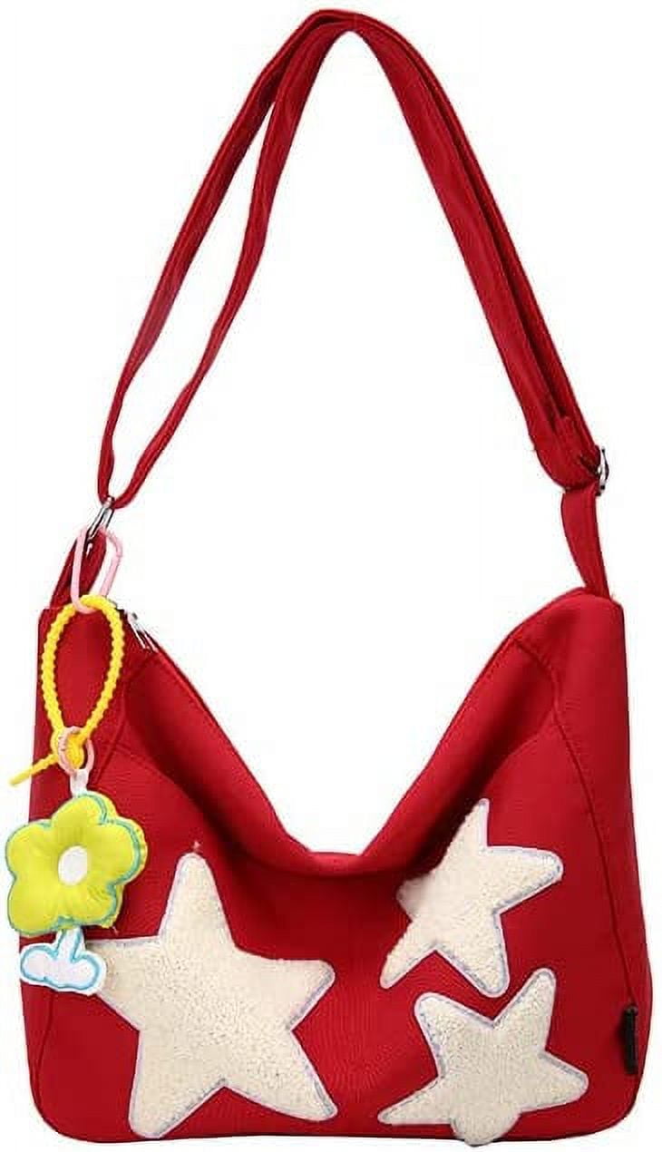 GZhLonKiMa Fairycore Canvas Tote Bag Aesthetic Y2K Star Crossbody Bags ...