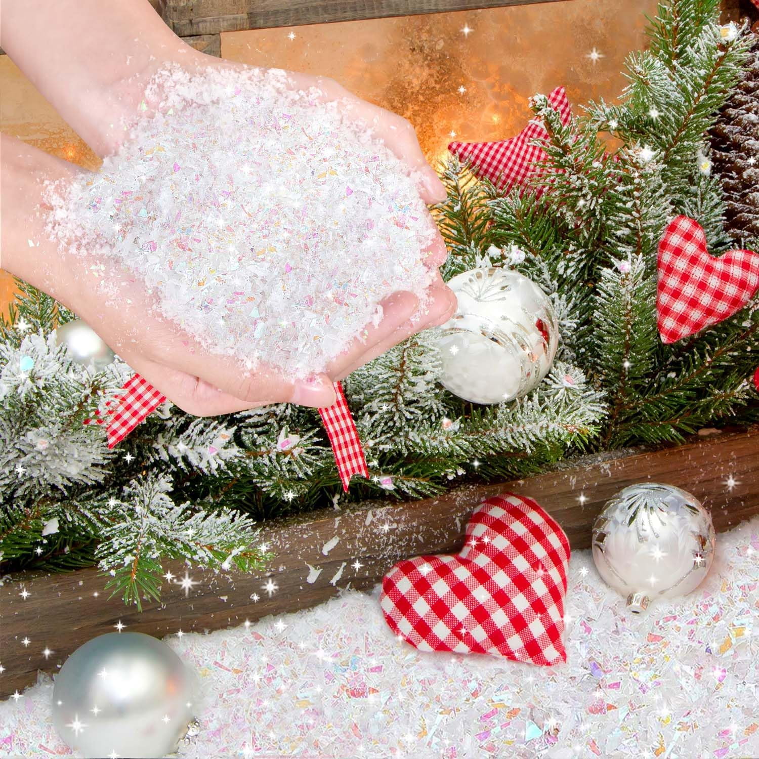 GZhLonKiMa Fake Snow Twinkles Artificial Flake Snow Decoration Powder ...